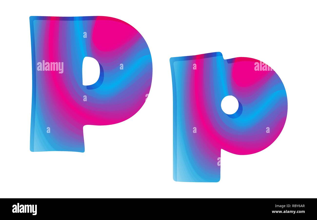 Abstract colorful letter P. Vector illustration. Creative letter P ...