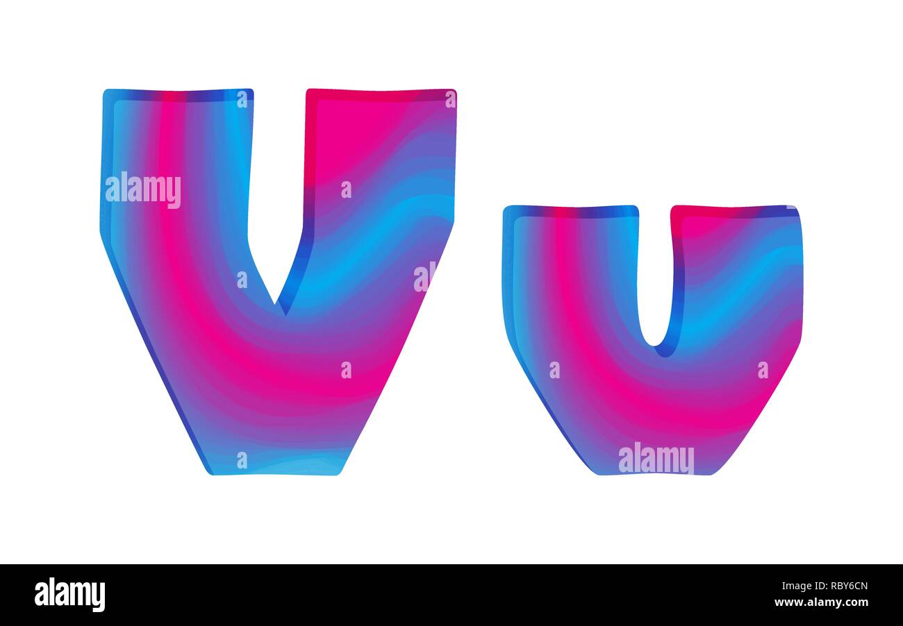 Abstract colorful letter V. Vector illustration. Creative letter V ...