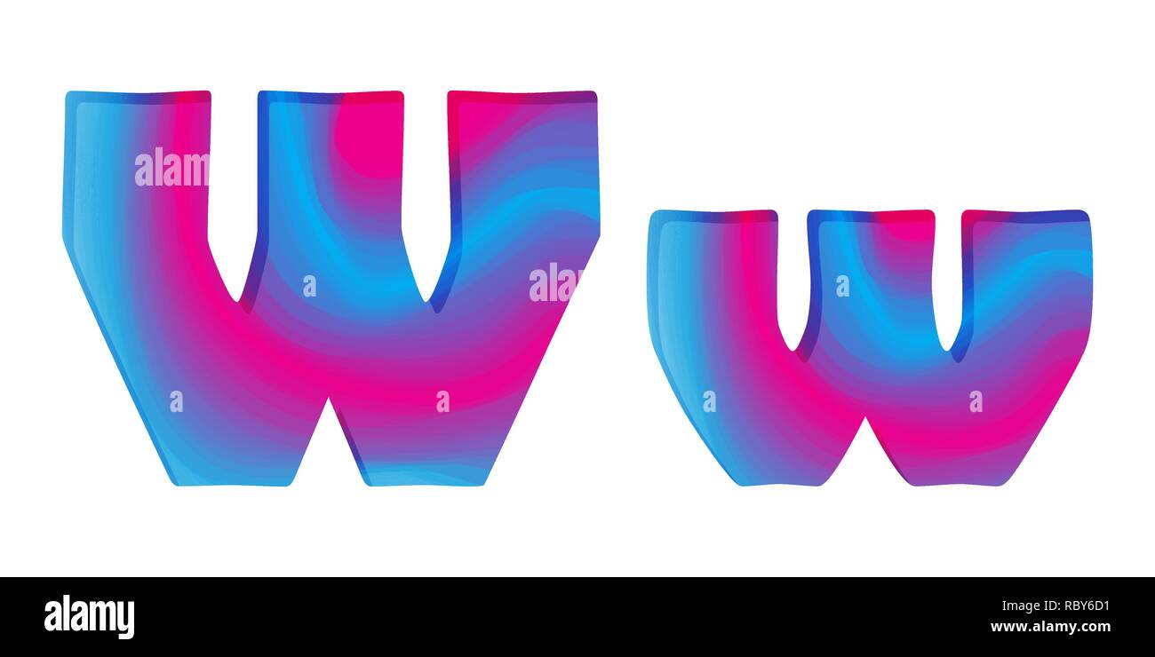 Abstract colorful letter W. Vector illustration. Creative letter W ...