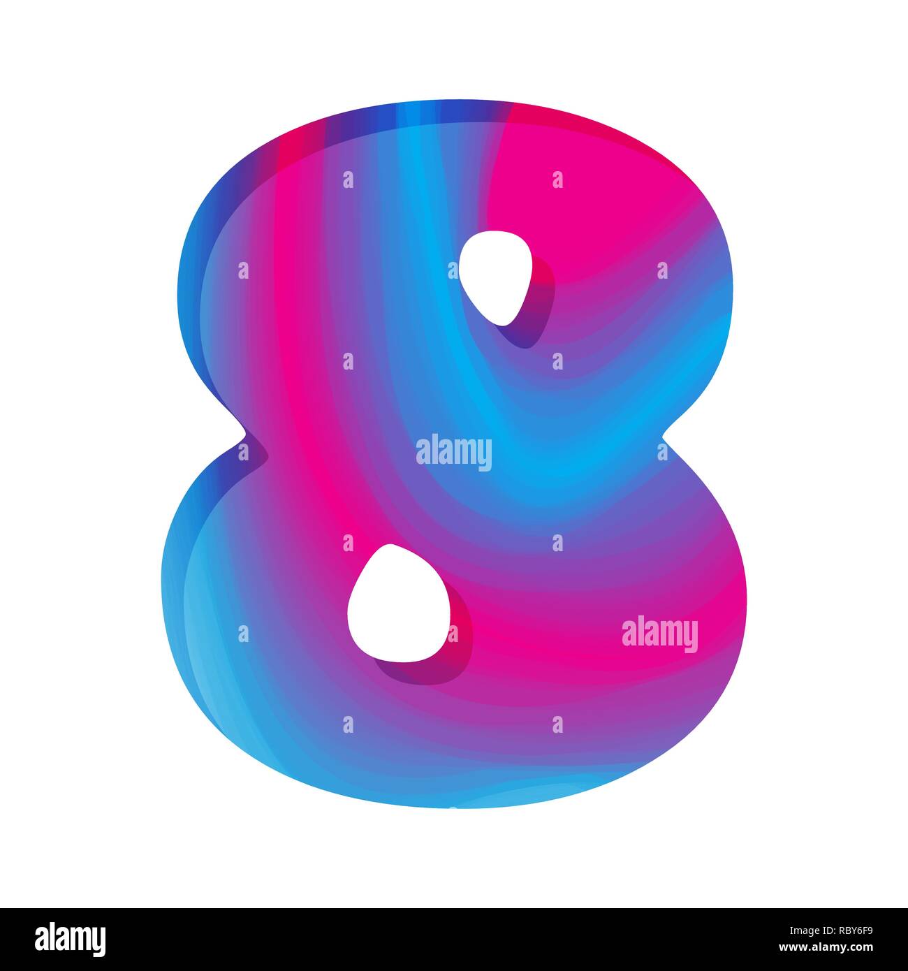 Abstract colorful number Eight. Vector illustration. Creative number ...