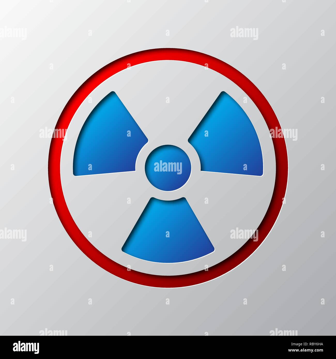 Paper art of radiation symbol, isolated. Vector illustration. Radiation ...