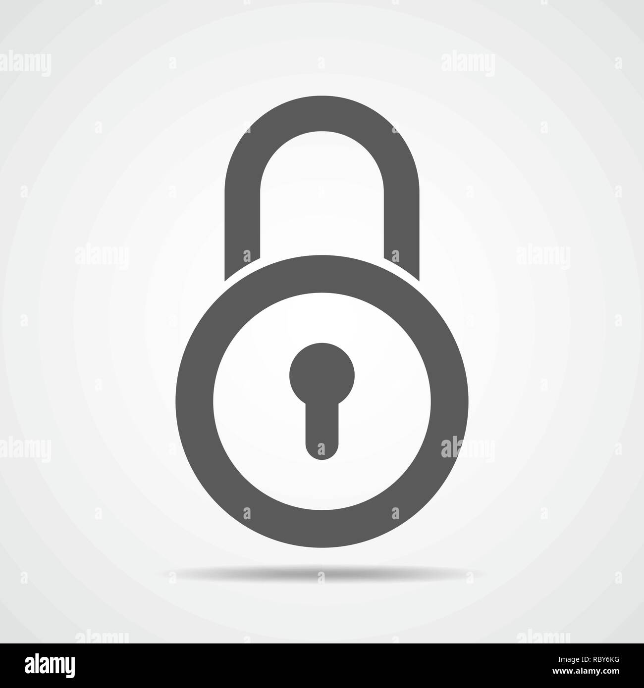 Gray lock icon in flat design. Vector illustration. Lock sign, isolated ...