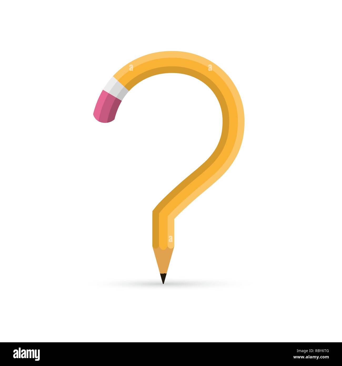 Pencil question mark isolated. Vector illustration. Question symbol ...