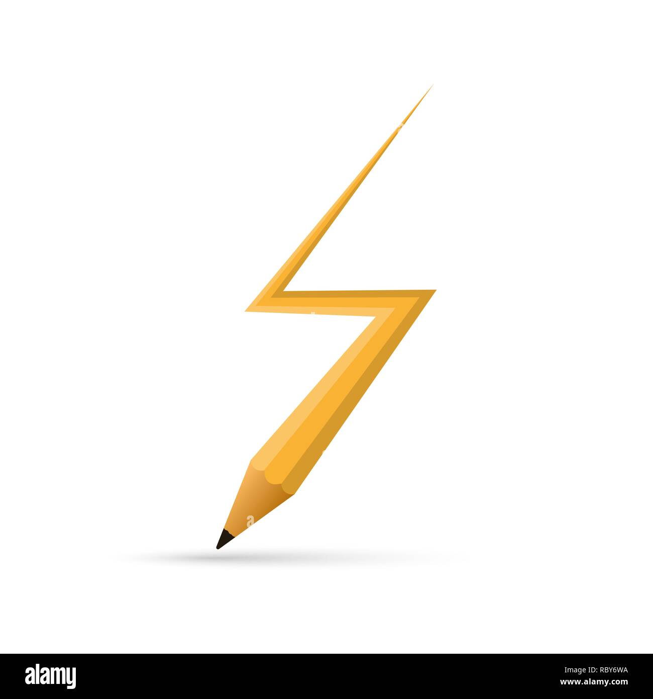 Pencil in lightning shape hi-res stock photography and images - Alamy