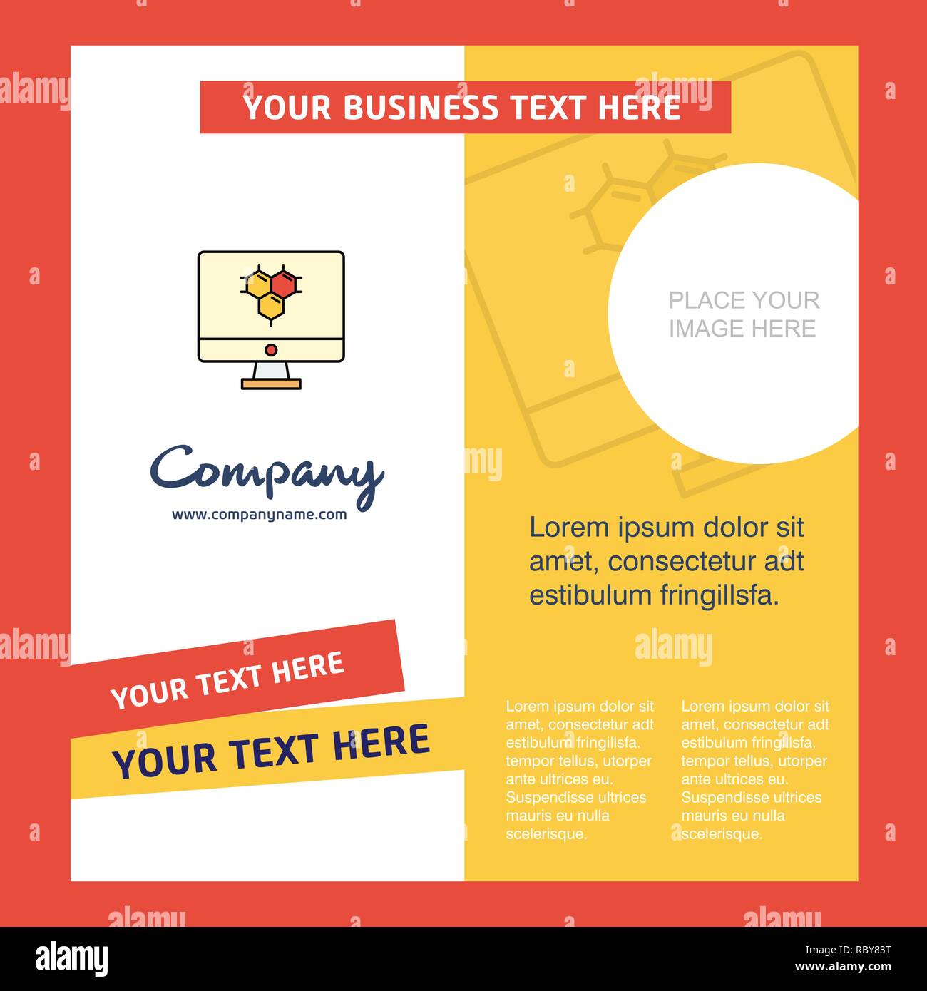 Computer screen Company Brochure Template. Vector Busienss Template ...