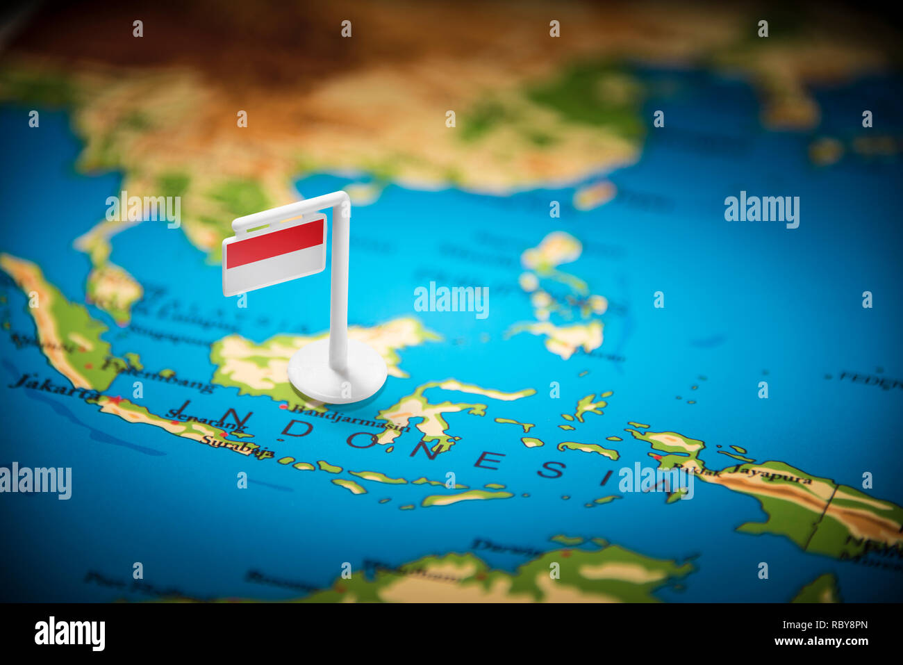 Indonesia flag map hi-res stock photography and images - Alamy