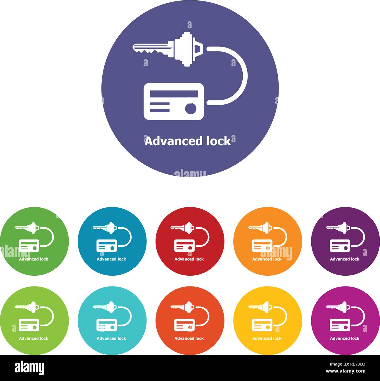 Advanced lock icons set vector color Stock Vector Image & Art - Alamy