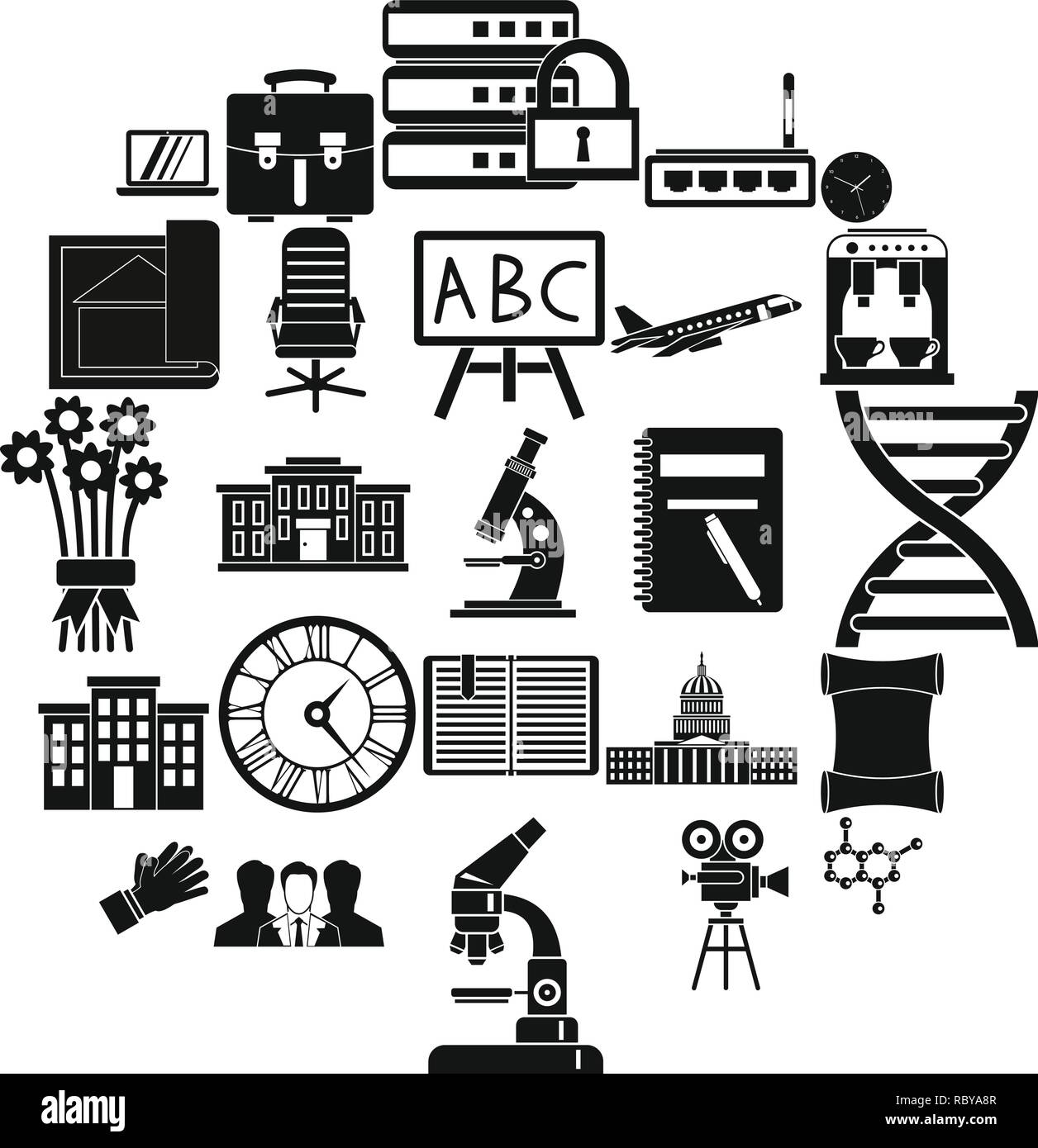 Conference icons set, simple style Stock Vector Image & Art - Alamy