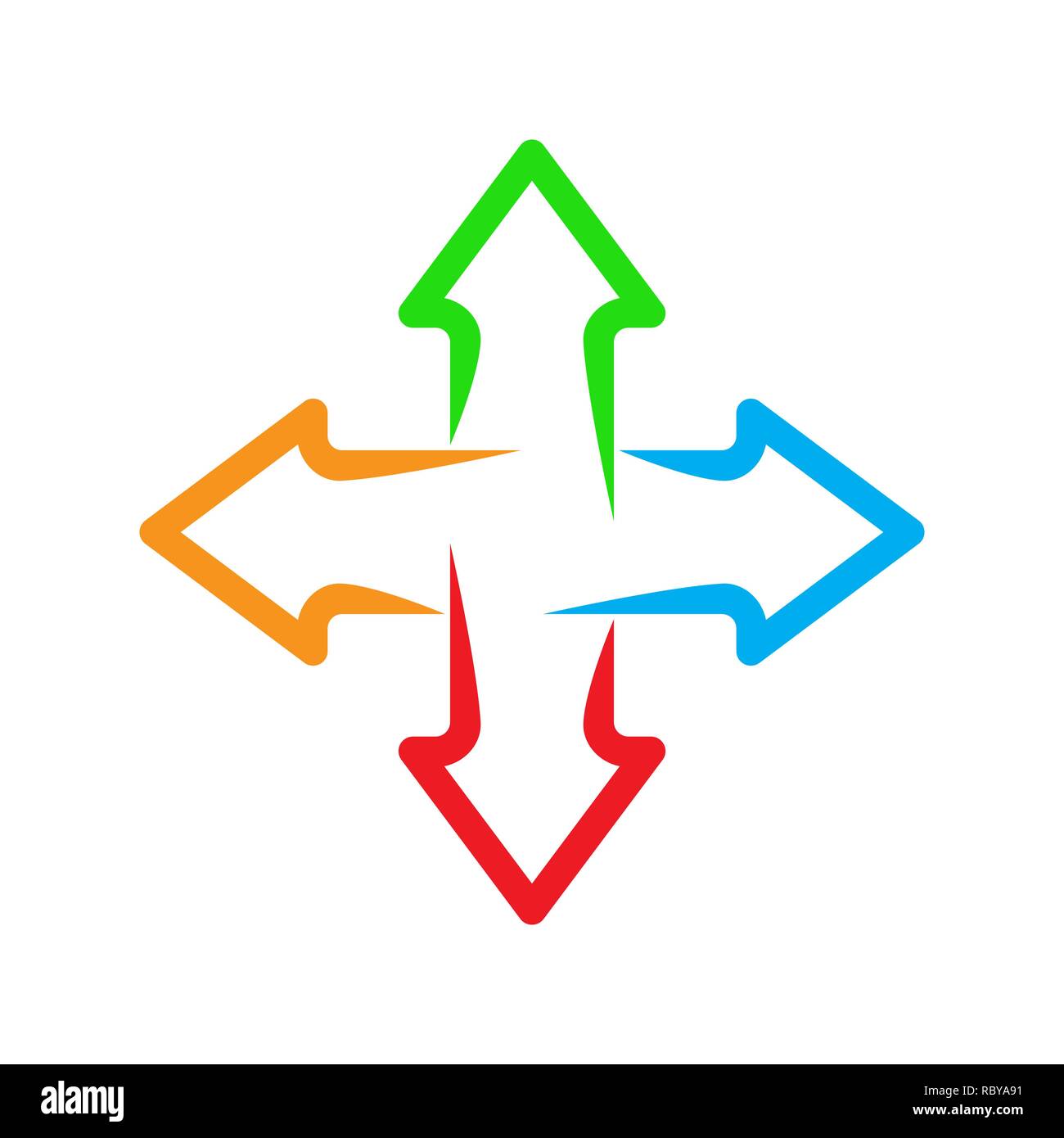 Set of colored arrows in flat design. Vector illustration. Arrow icons ...