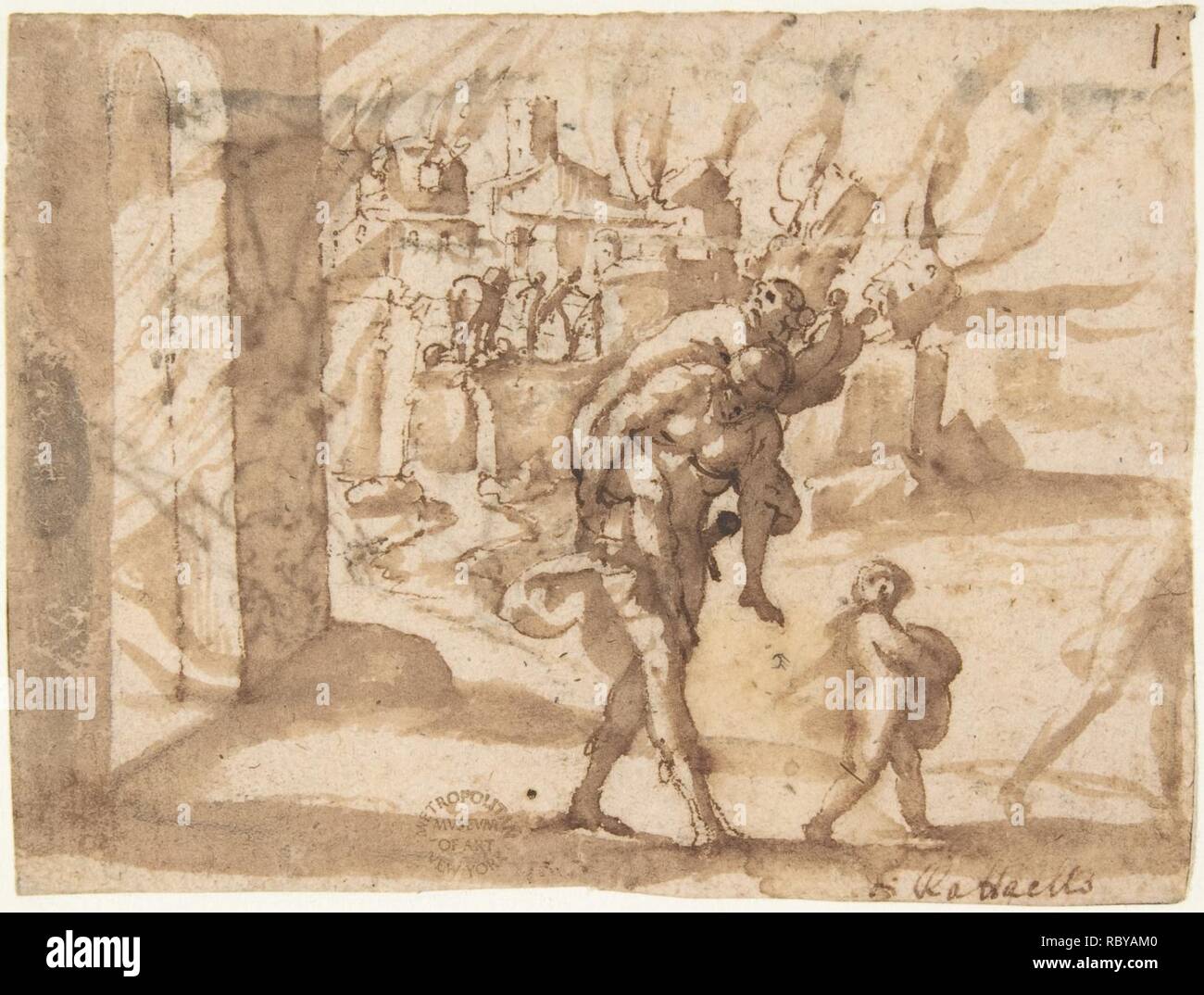 338024 Aeneas Carrying Anchises in the Burning of Troy Stock Photo - Alamy