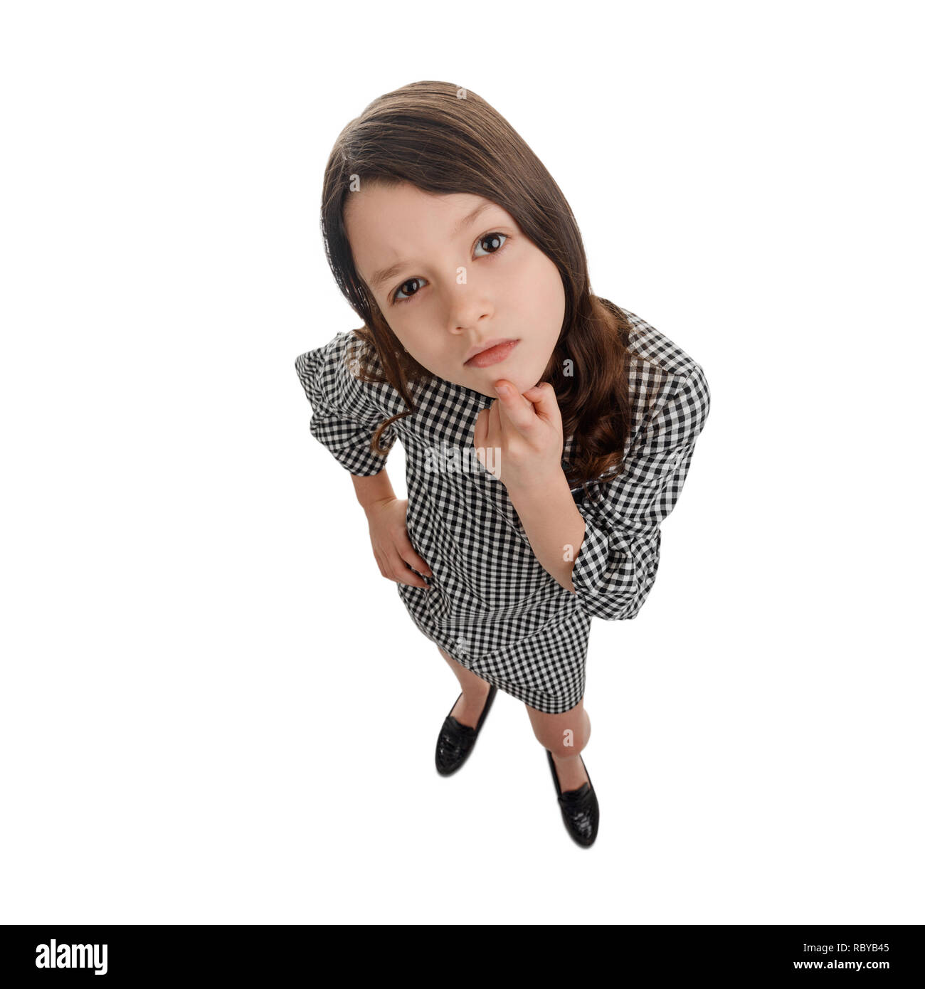 Little girl with thoughtful look Stock Photo - Alamy