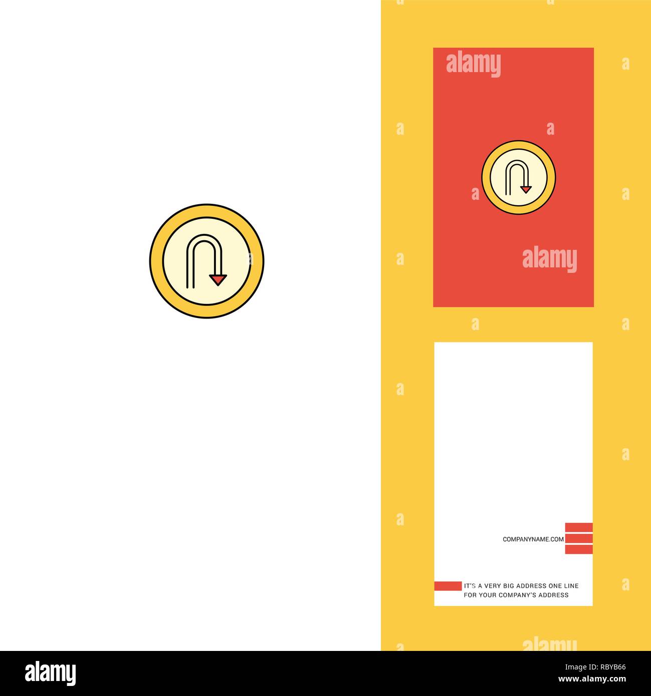 U turn road sign Creative Logo and business card. vertical Design ...
