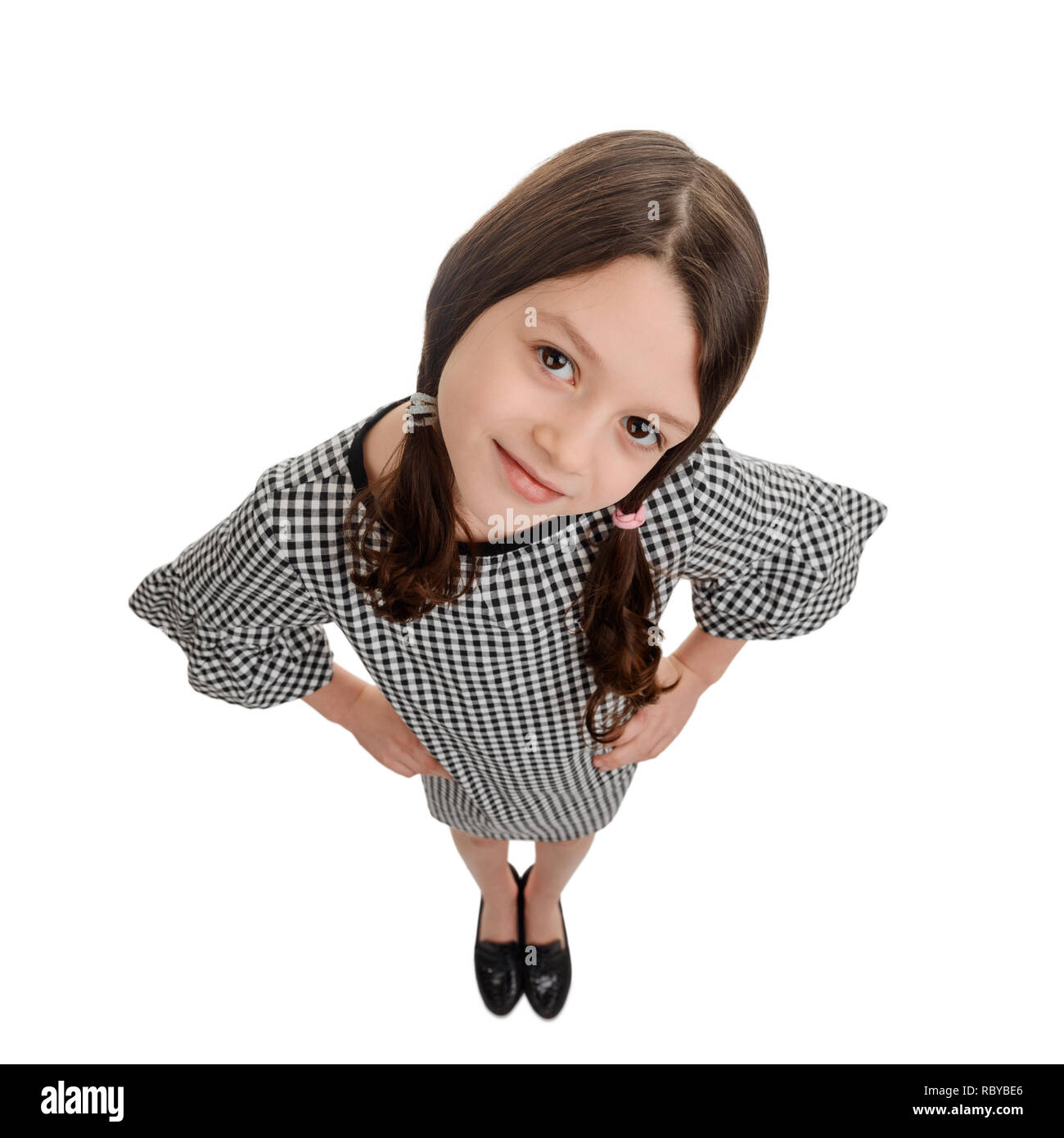 Adorable little lady on white Stock Photo - Alamy