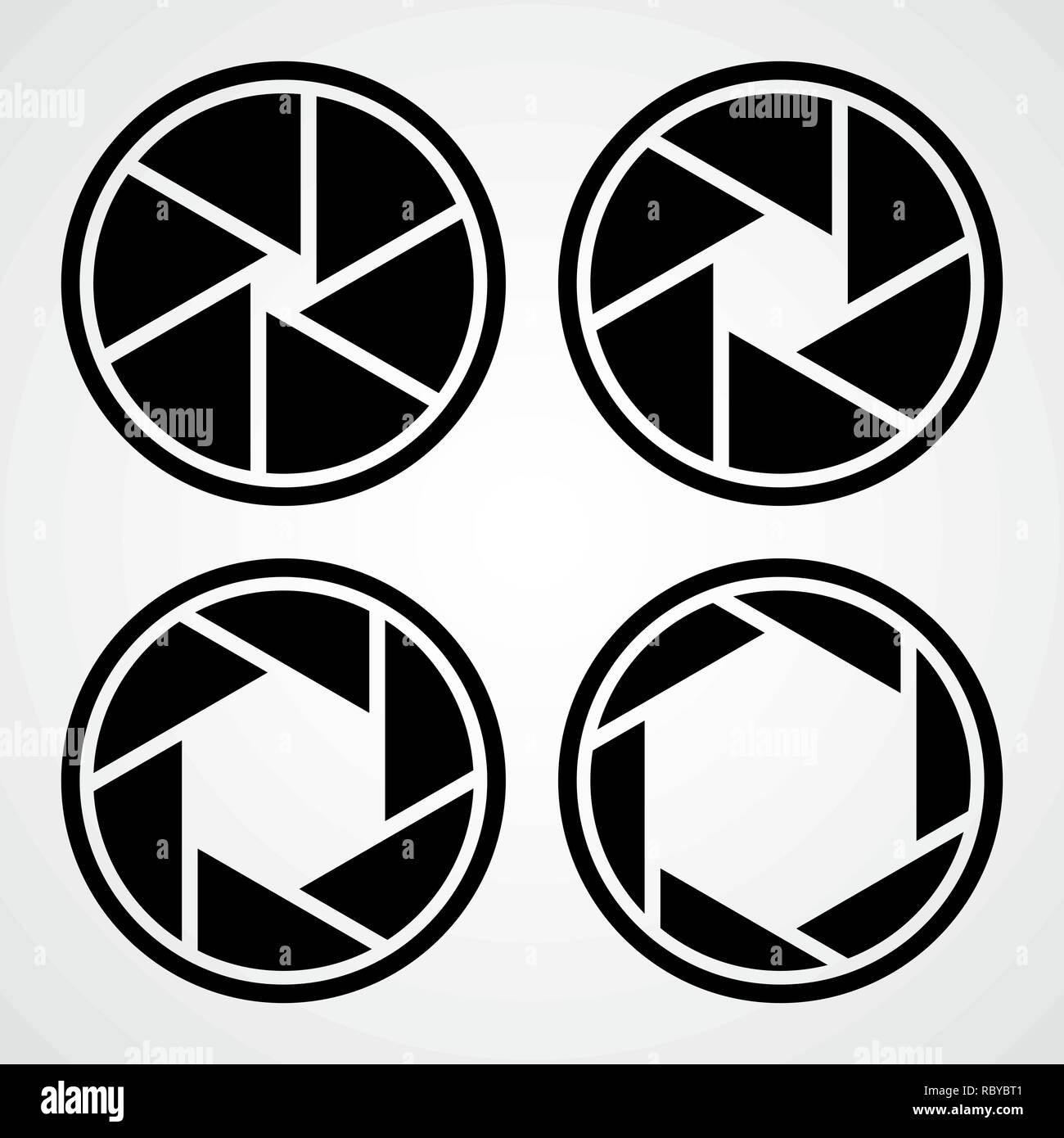 Set of aperture icons. Vector illustration. Focus icon. Camera icon ...