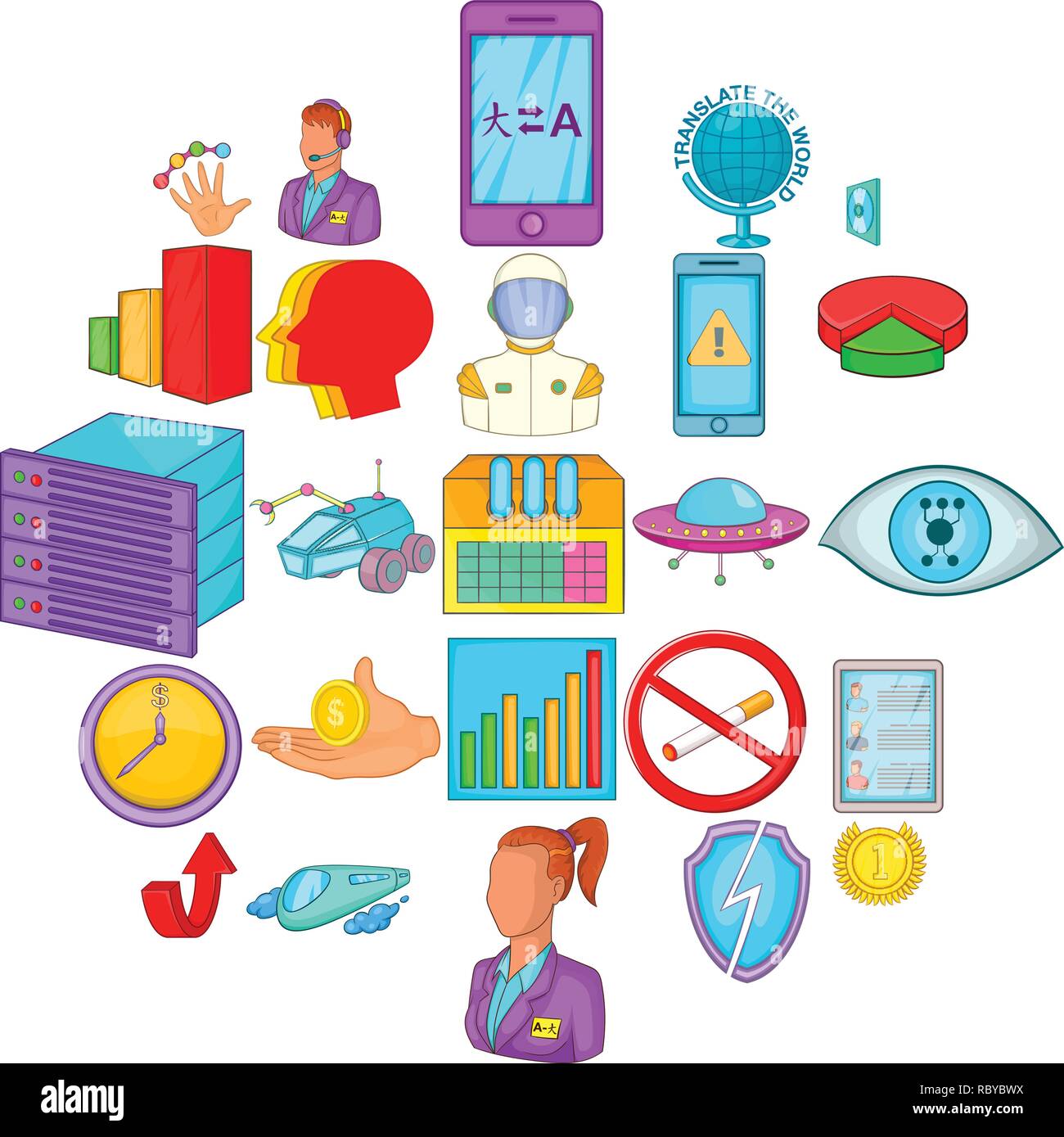 Argy bargy icons set, cartoon style Stock Vector Image & Art - Alamy