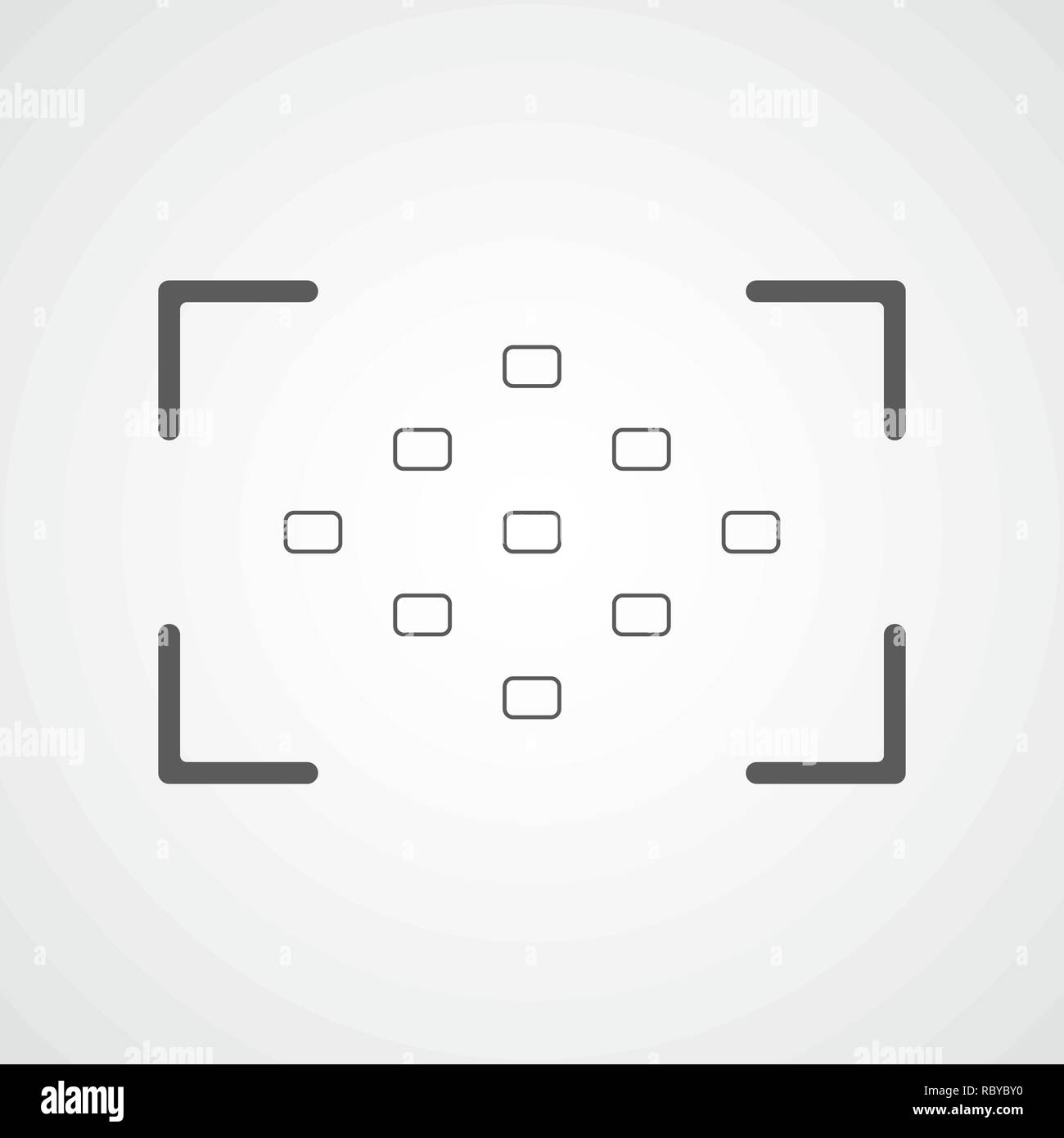 Camera viewfinder icon. Vector illustration. Focusing screen of the ...