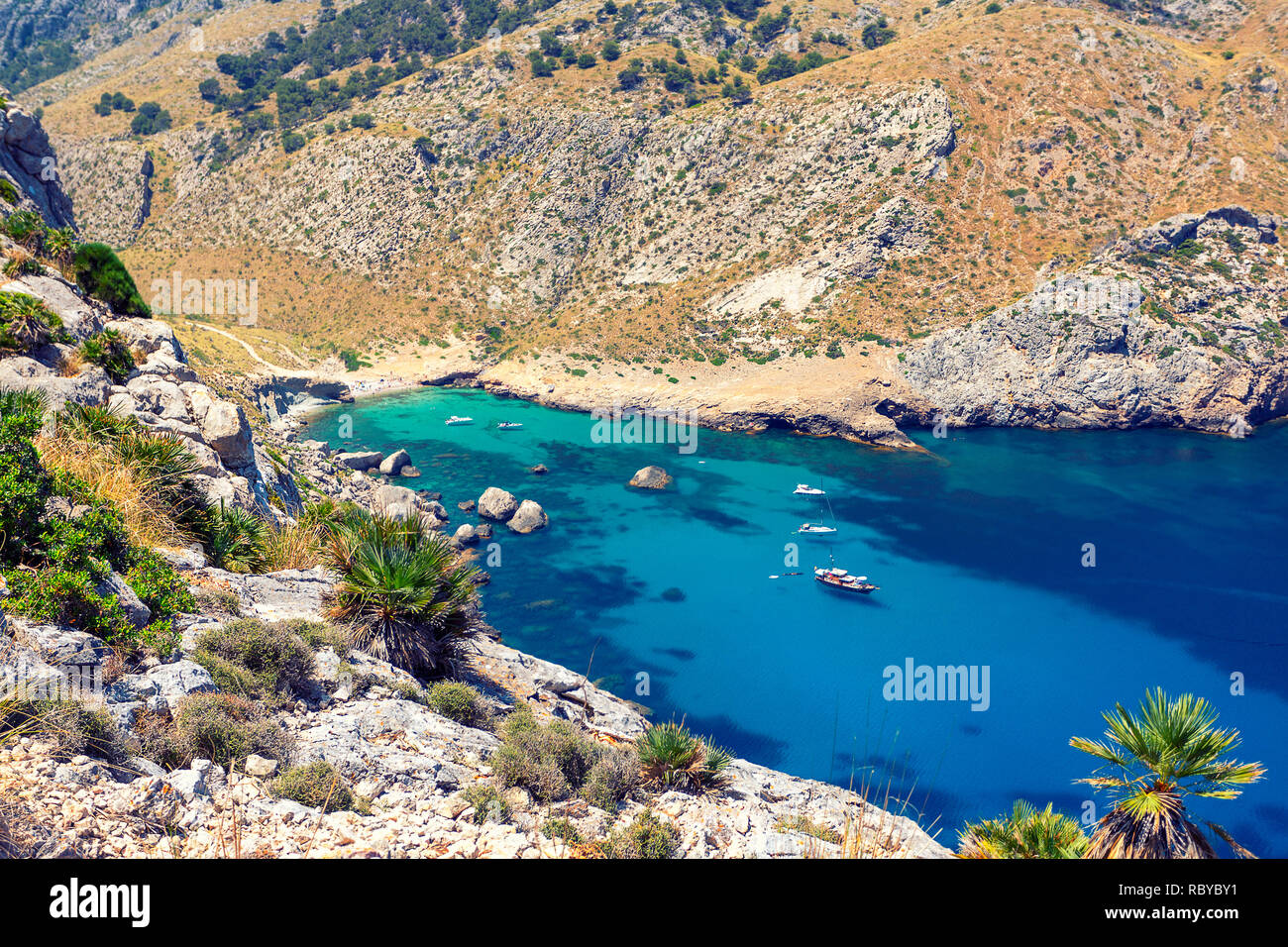 Beatiful view of Cala Figuera beach in Mallorca, Spain Stock Photo - Alamy