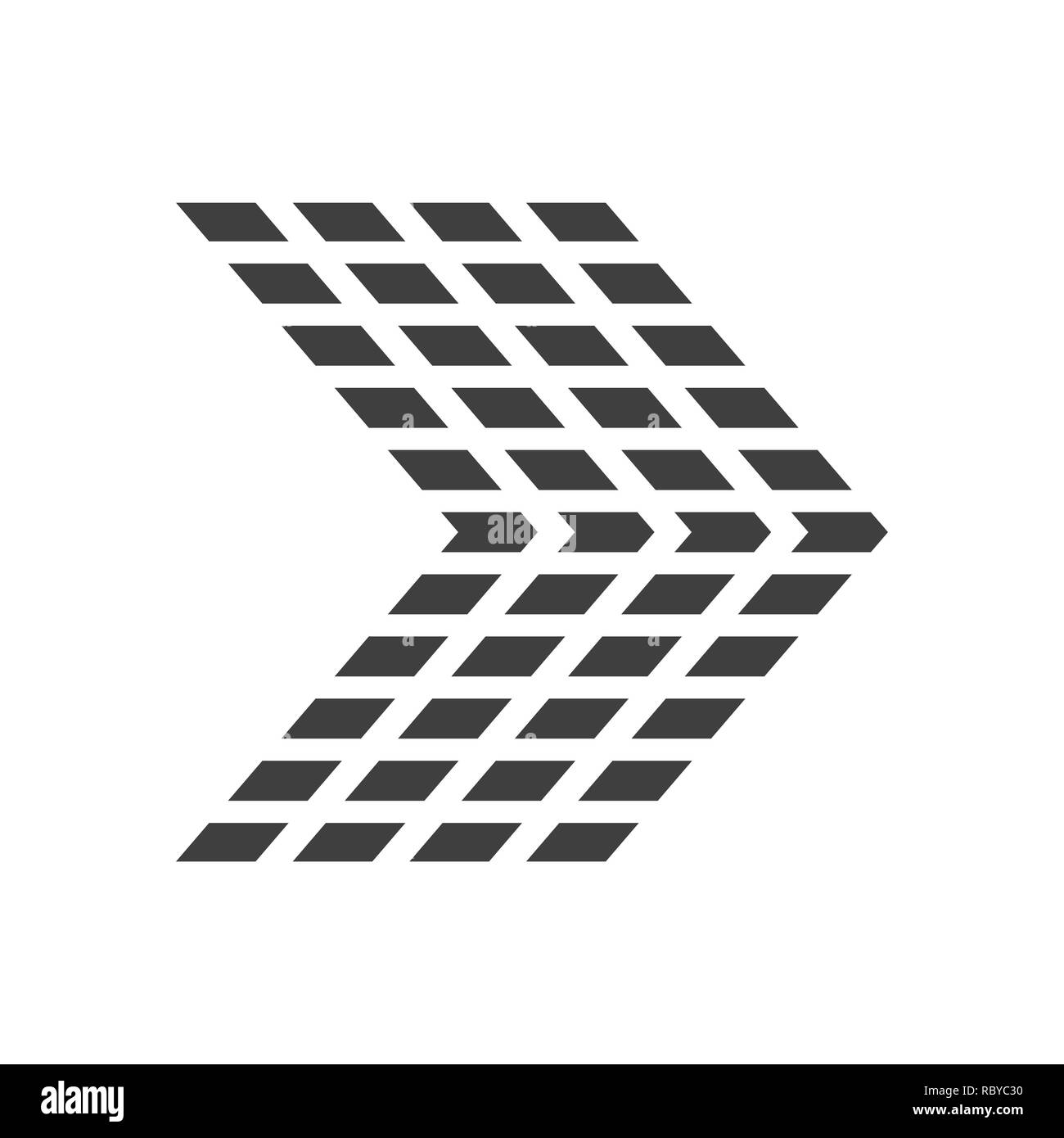 Black arrow with halftone effect, isolated. Vector illustration ...