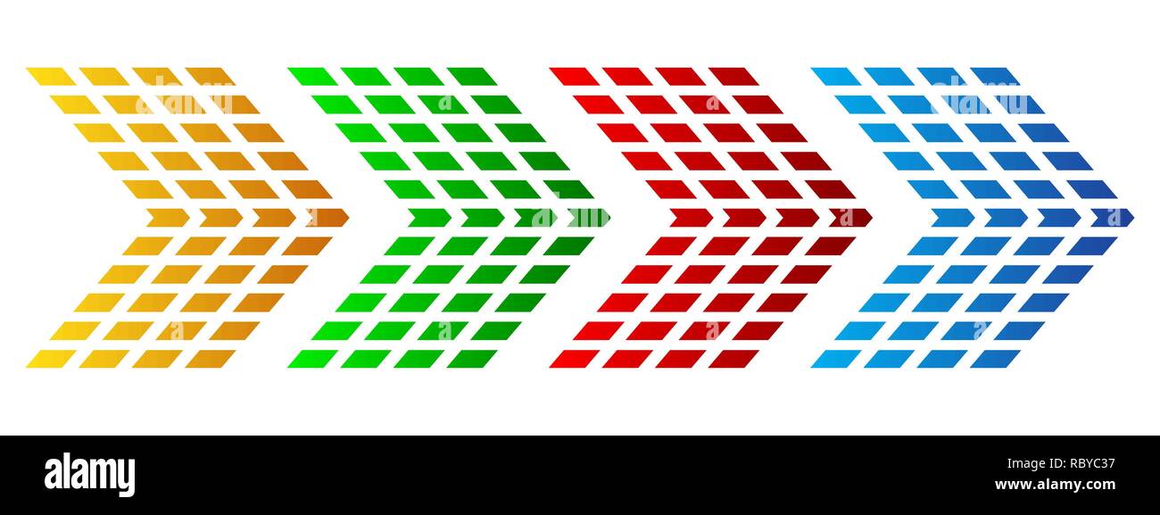 Set of colored arrows with halftone effect. Vector illustration. Arrows ...