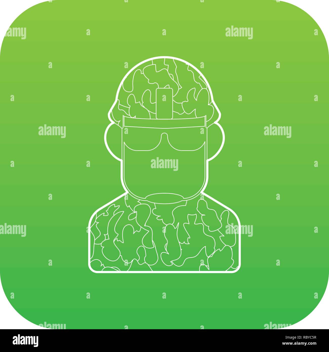 Soldier icon green vector Stock Vector Image & Art - Alamy