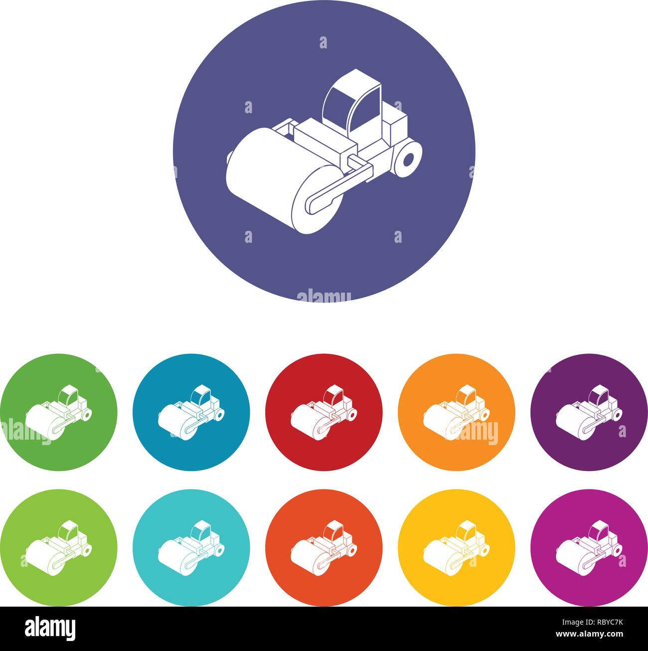 Roller truck icons set vector color Stock Vector Image & Art - Alamy