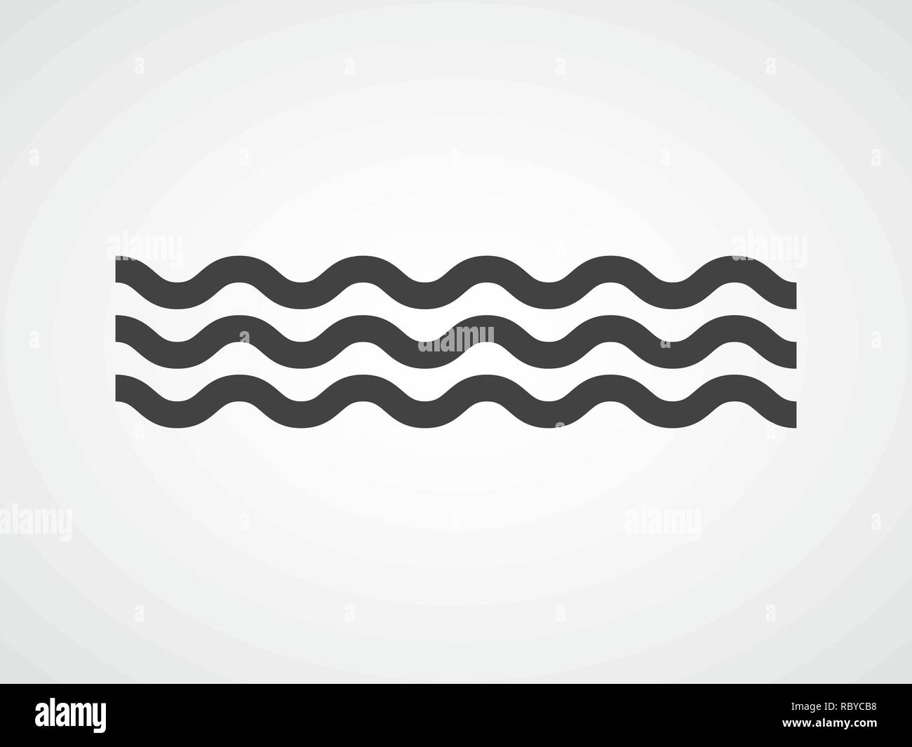 Waves icon isolated. Vector illustration. Black waves sign in flat ...