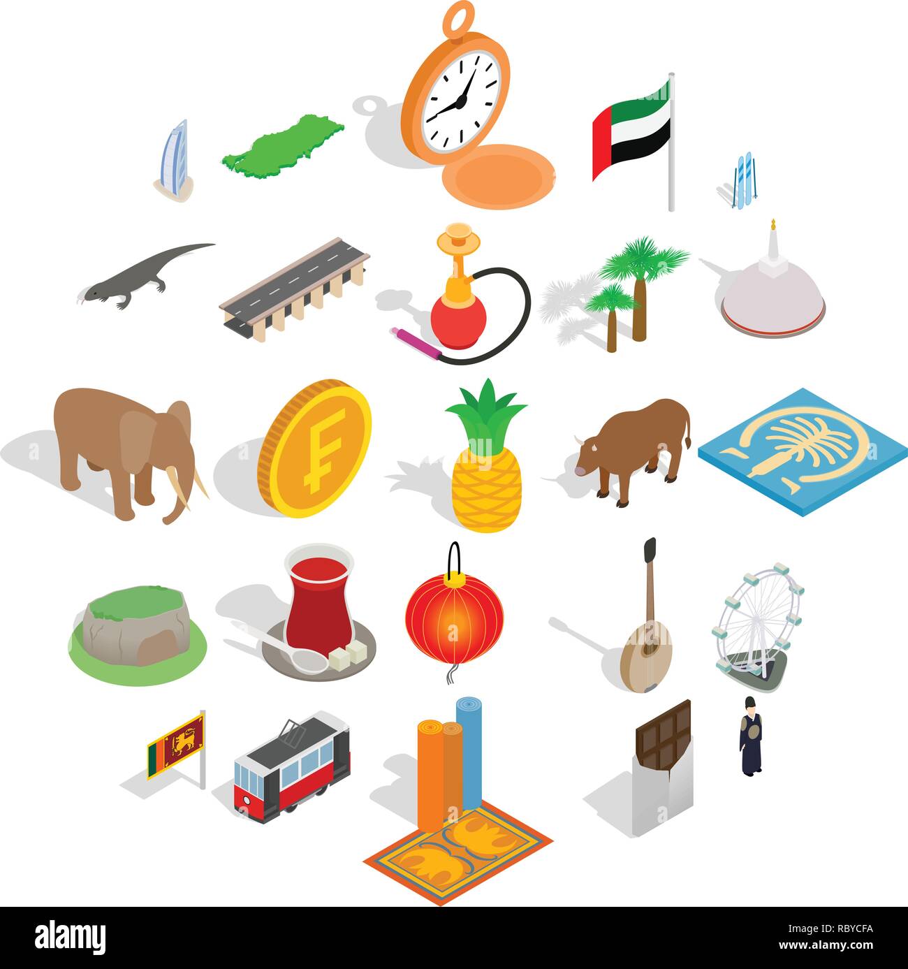 Eastern country icons set, isometric style Stock Vector Image & Art - Alamy