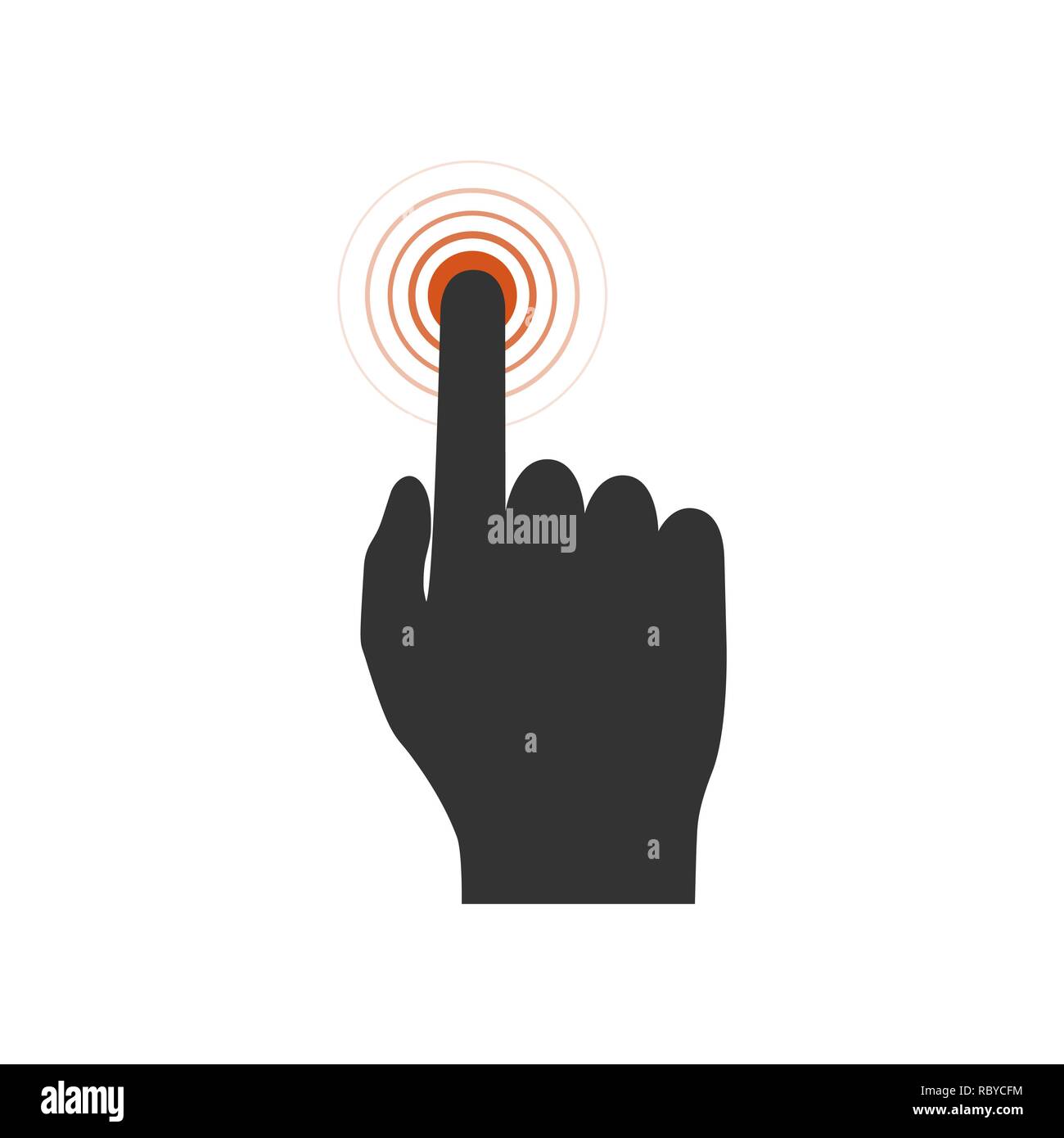 Touch screen icon. Vector illustration. Hand pointer icon in flat style ...
