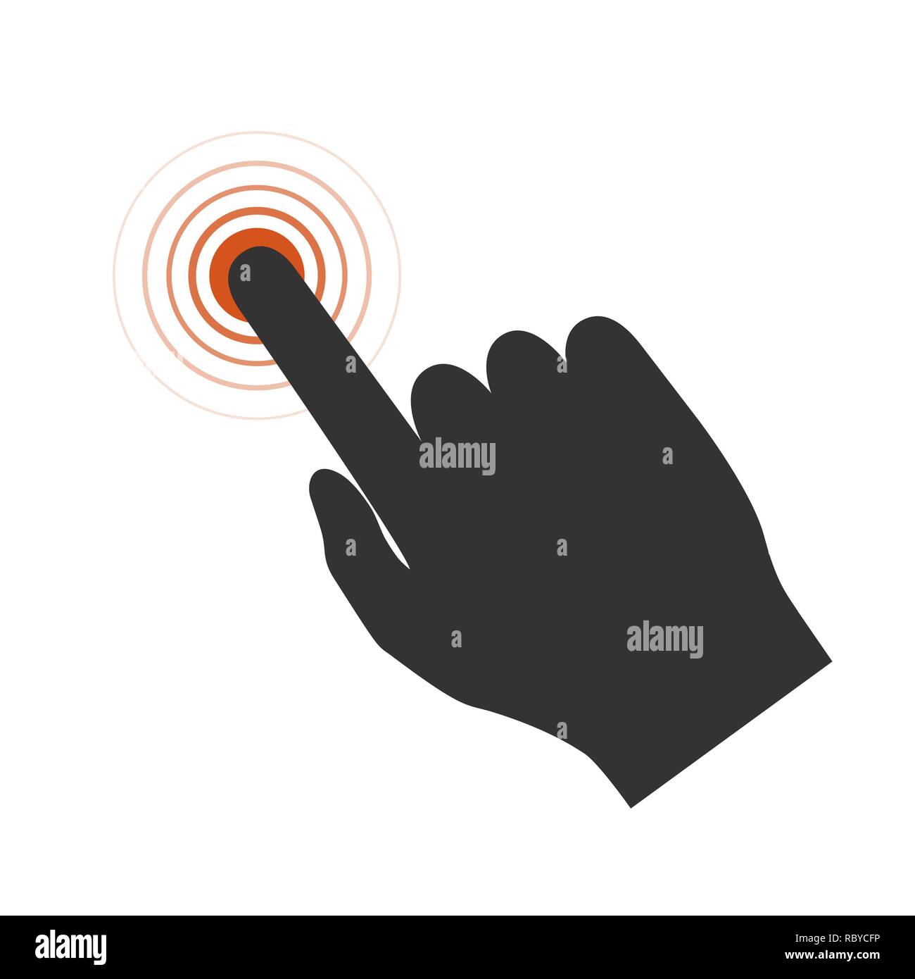 Touch screen icon. Vector illustration. Hand pointer icon in flat style ...