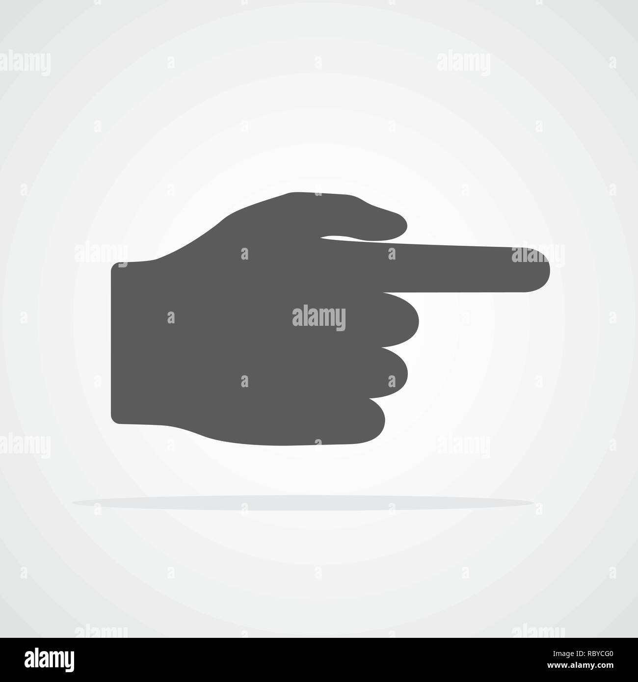 Hand pointer icon. Vector illustration. Finger icon in flat style. Touch hand icon, isolated ...