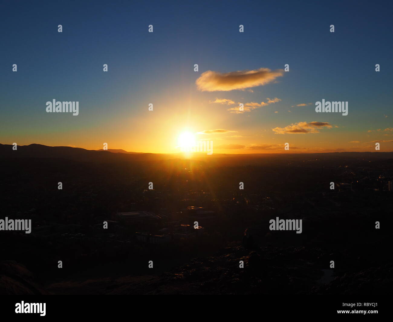 Sunset from the Arthur's seat - Edinburgh Stock Photo - Alamy