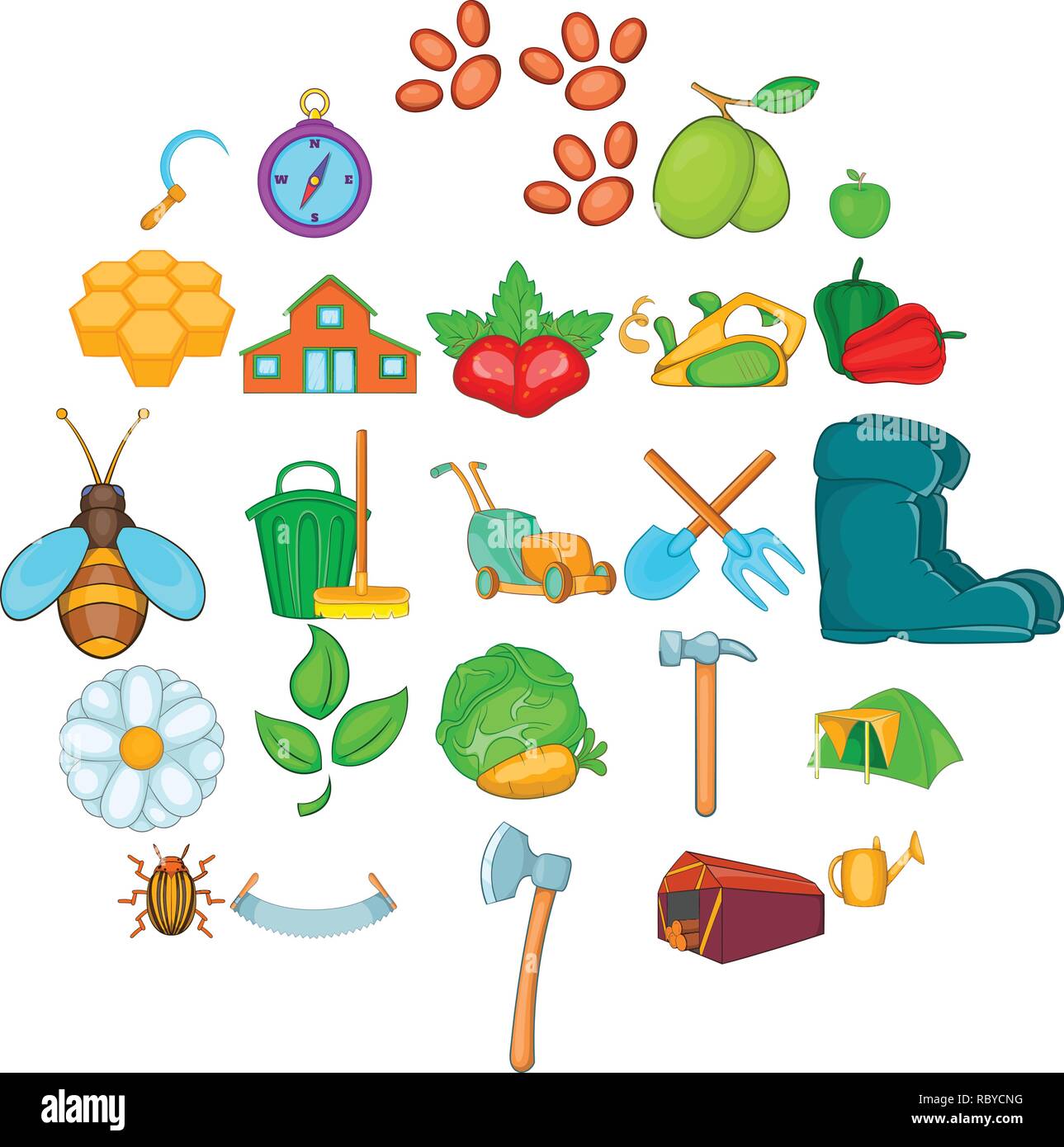 Kin Icons Set Cartoon Style Stock Vector Image And Art Alamy