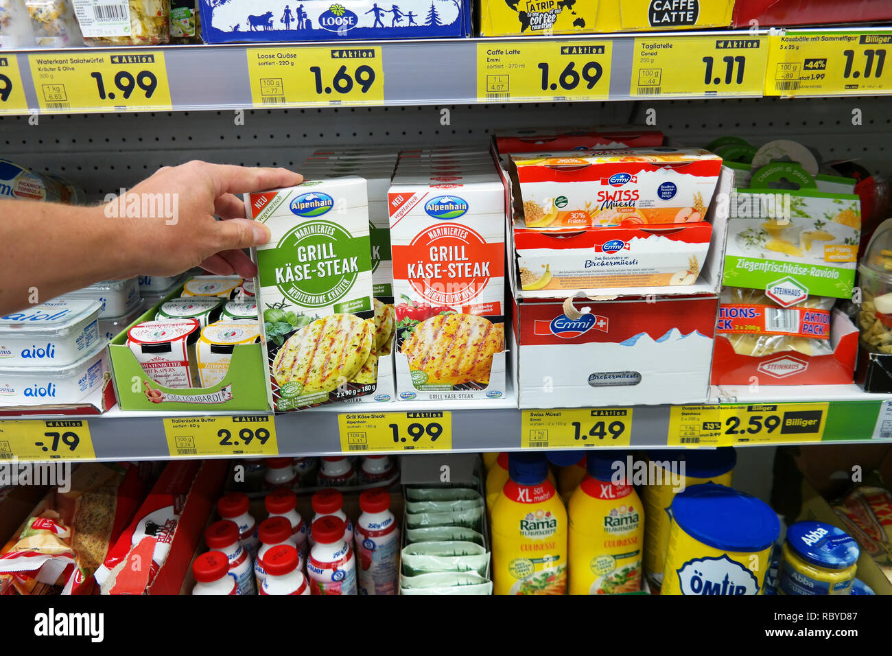 Cheese dairy shelf in supermarket hi-res stock photography and images ...