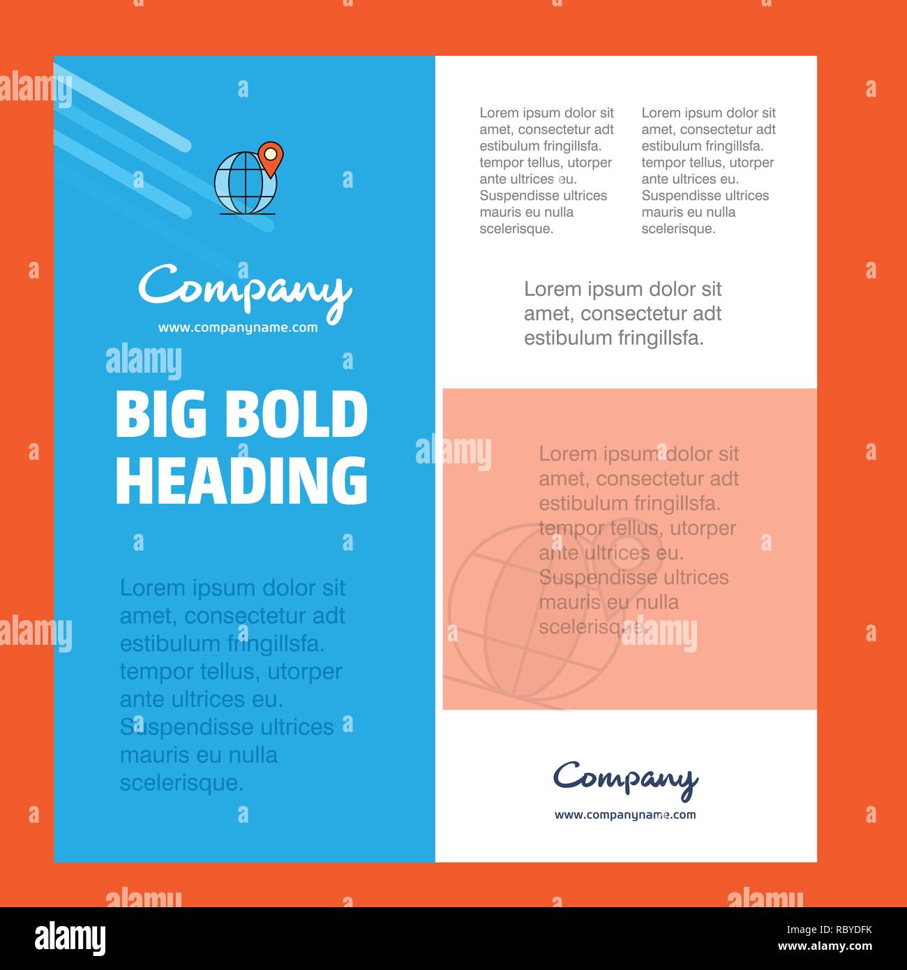 Globe Business Company Poster Template. with place for text and images ...