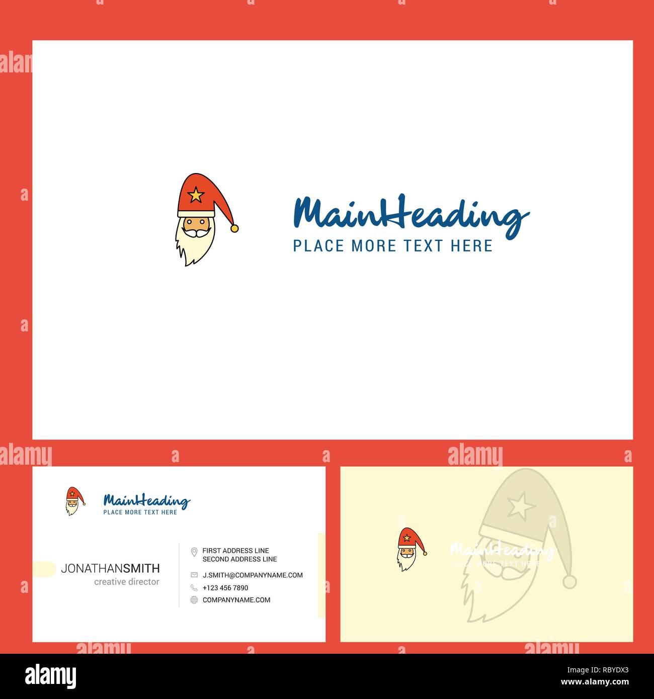 Santa clause Logo design with Tagline & Front and Back Busienss Card ...