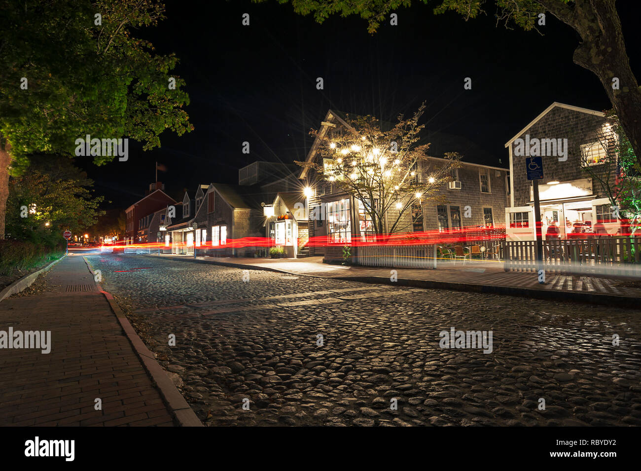 Main Street, famous tourist attraction and Landmark of Nantucket Island ...