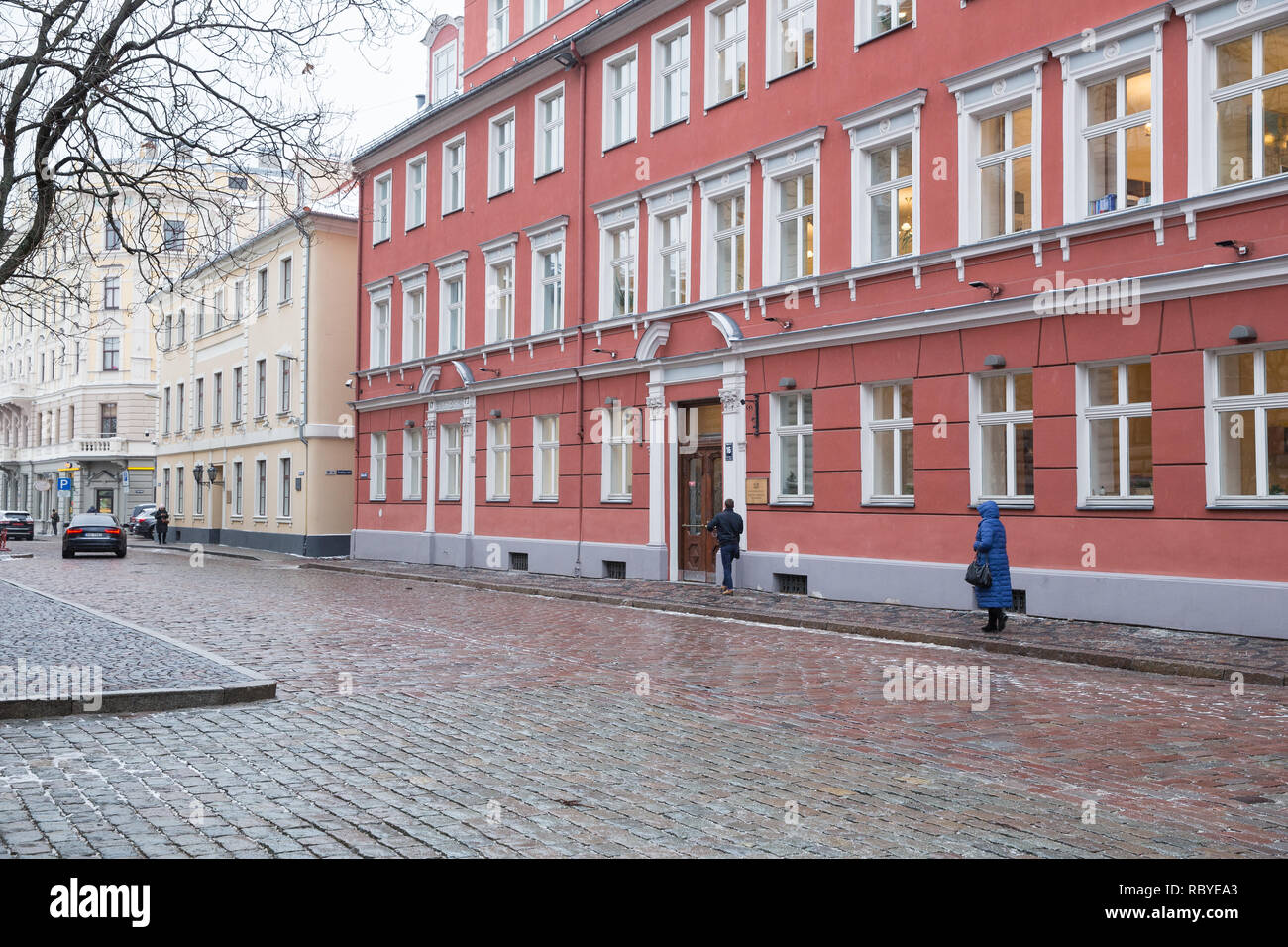 City Riga, Latvia. Old city streets, tourists and architecture. Old ...