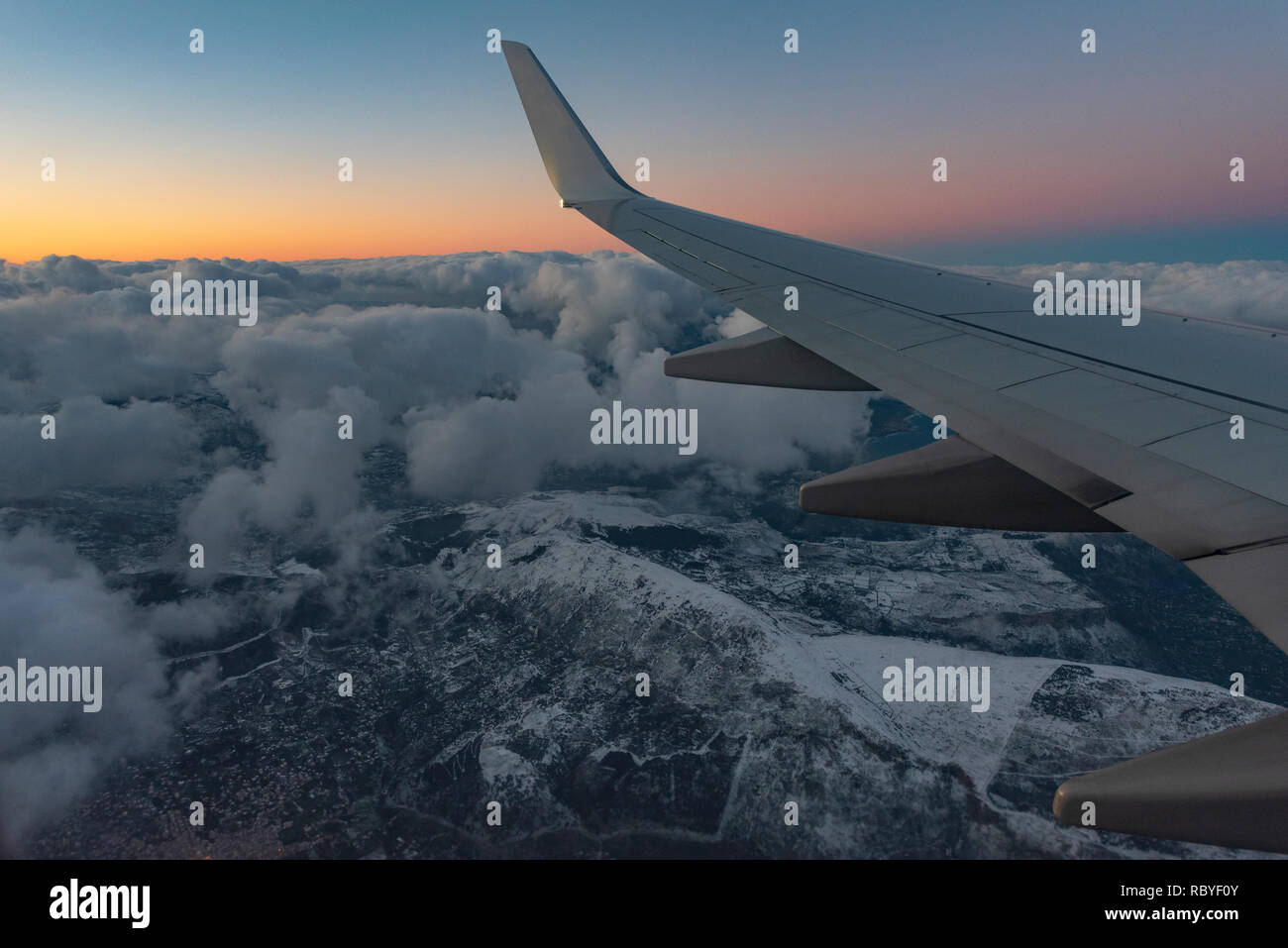 Sunrise From An Airplane High Resolution Stock Photography and Images ...