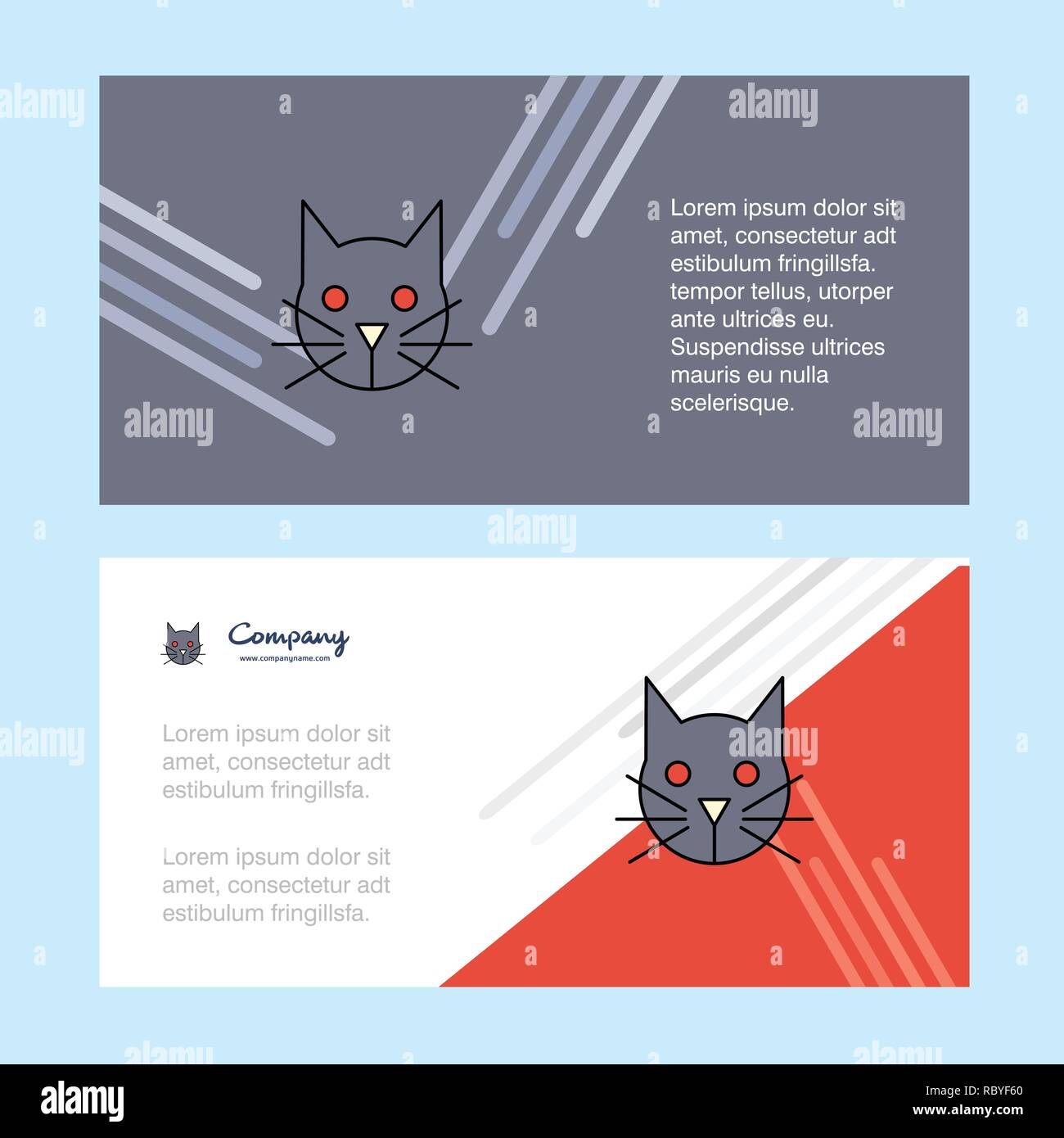Cat abstract corporate business banner template, horizontal advertising ...