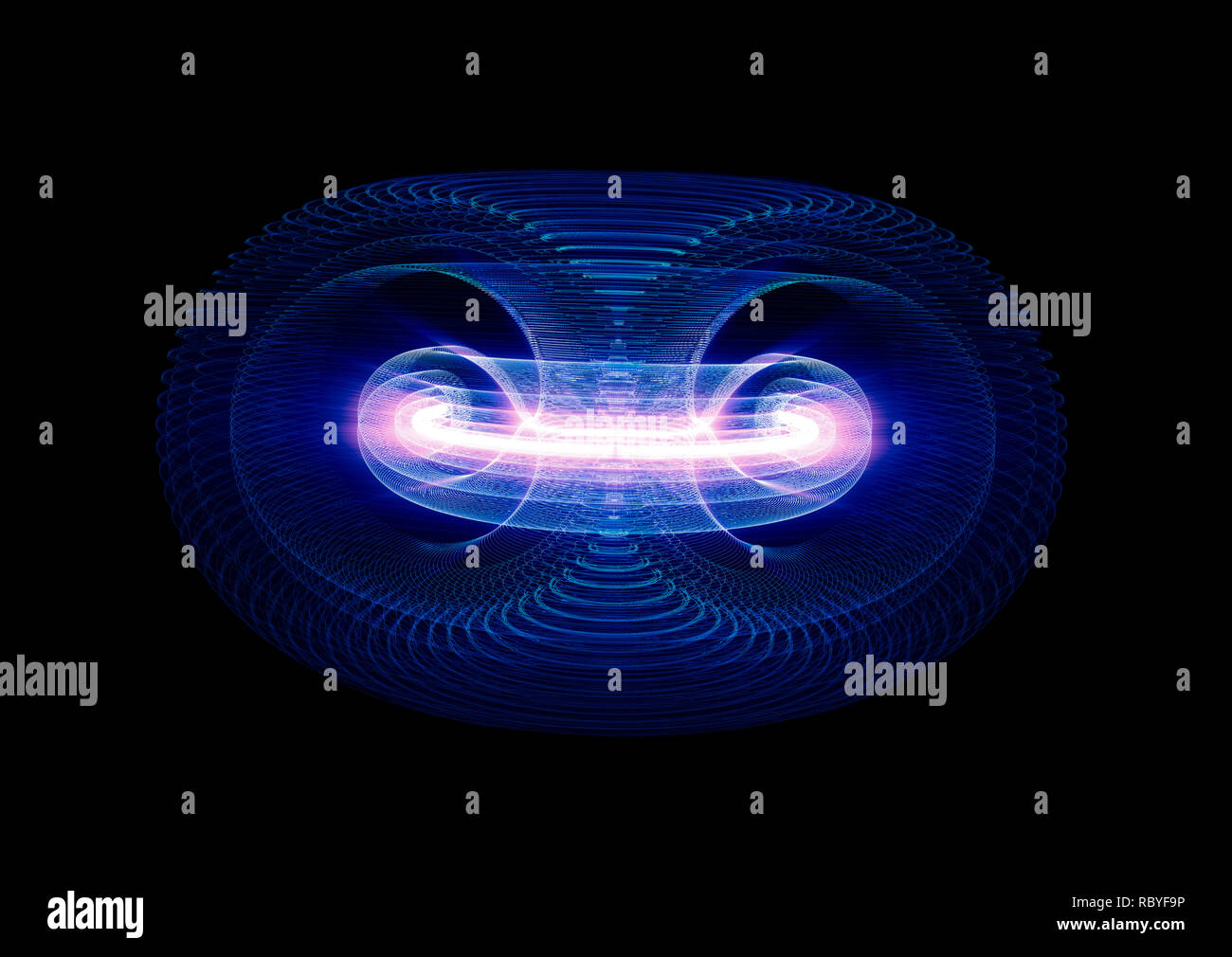 High Energy Particles Flow Through A Tokamak Or Doughnut-Shaped Device ...
