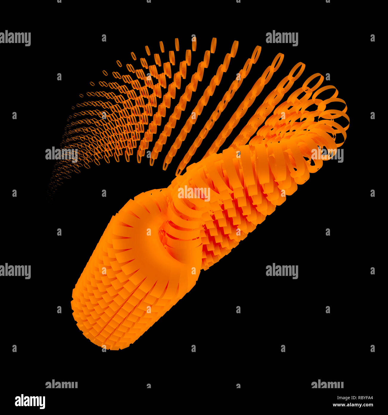 Abstract Twisted Design Isolated On Black Background Stock Photo - Alamy