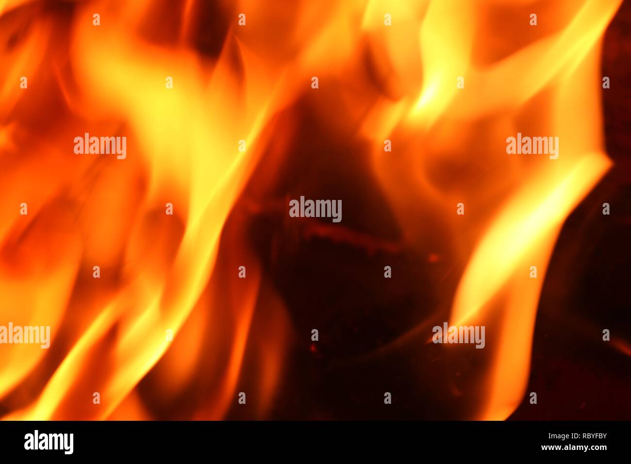 Beautiful hot fire burning in a fireplace Stock Photo - Alamy