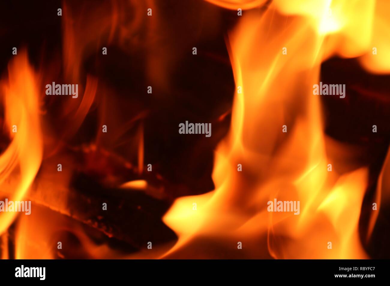 Beautiful hot fire burning in a fireplace Stock Photo - Alamy
