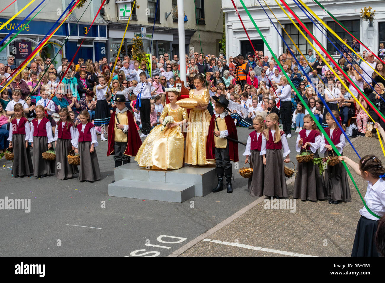 The May Queen and All Her Retinue and Maypole Dancers Following Her ...