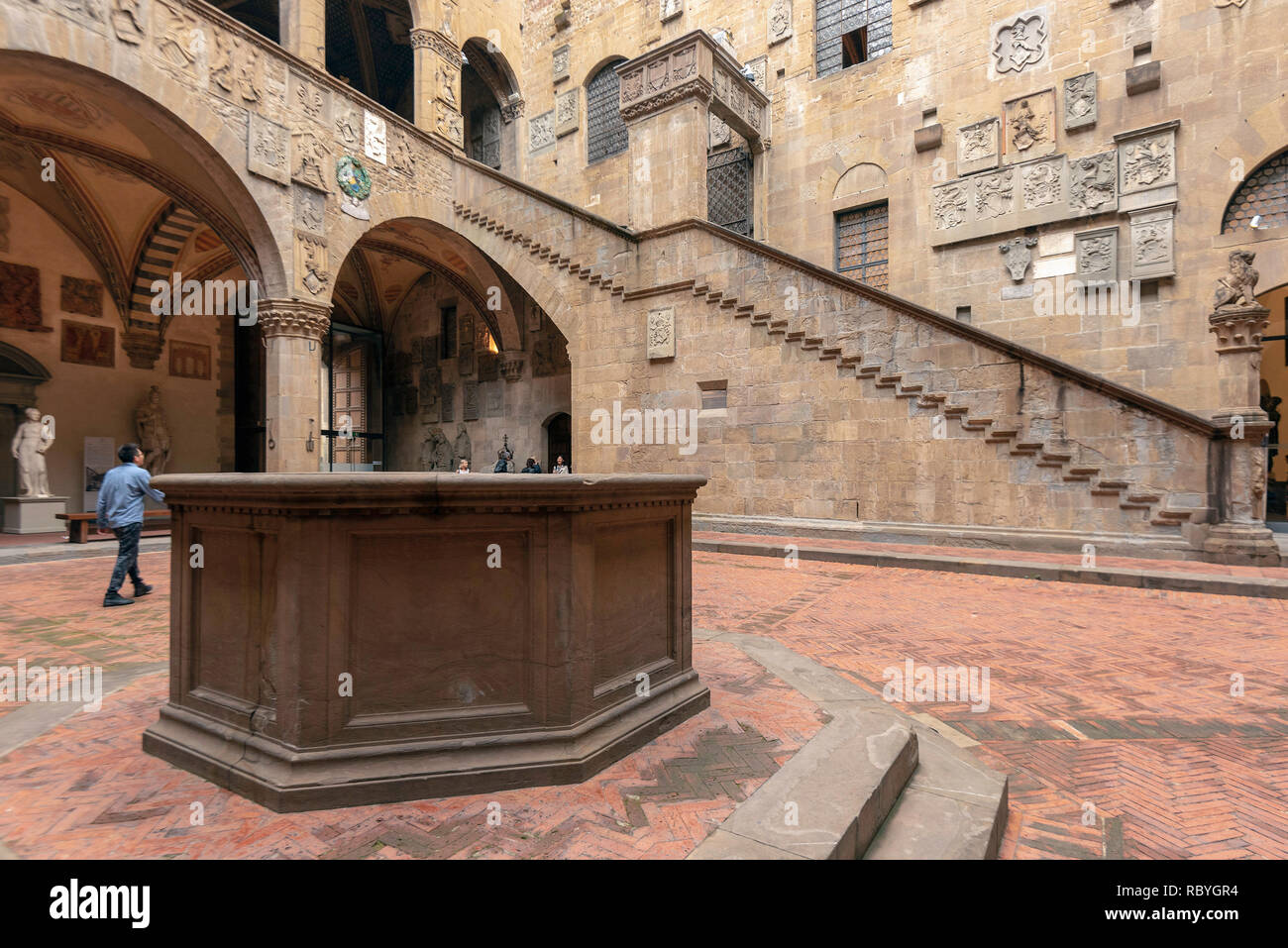 Courtyard of the Bargello Museum, Florence, Italy Stock Photo - Alamy