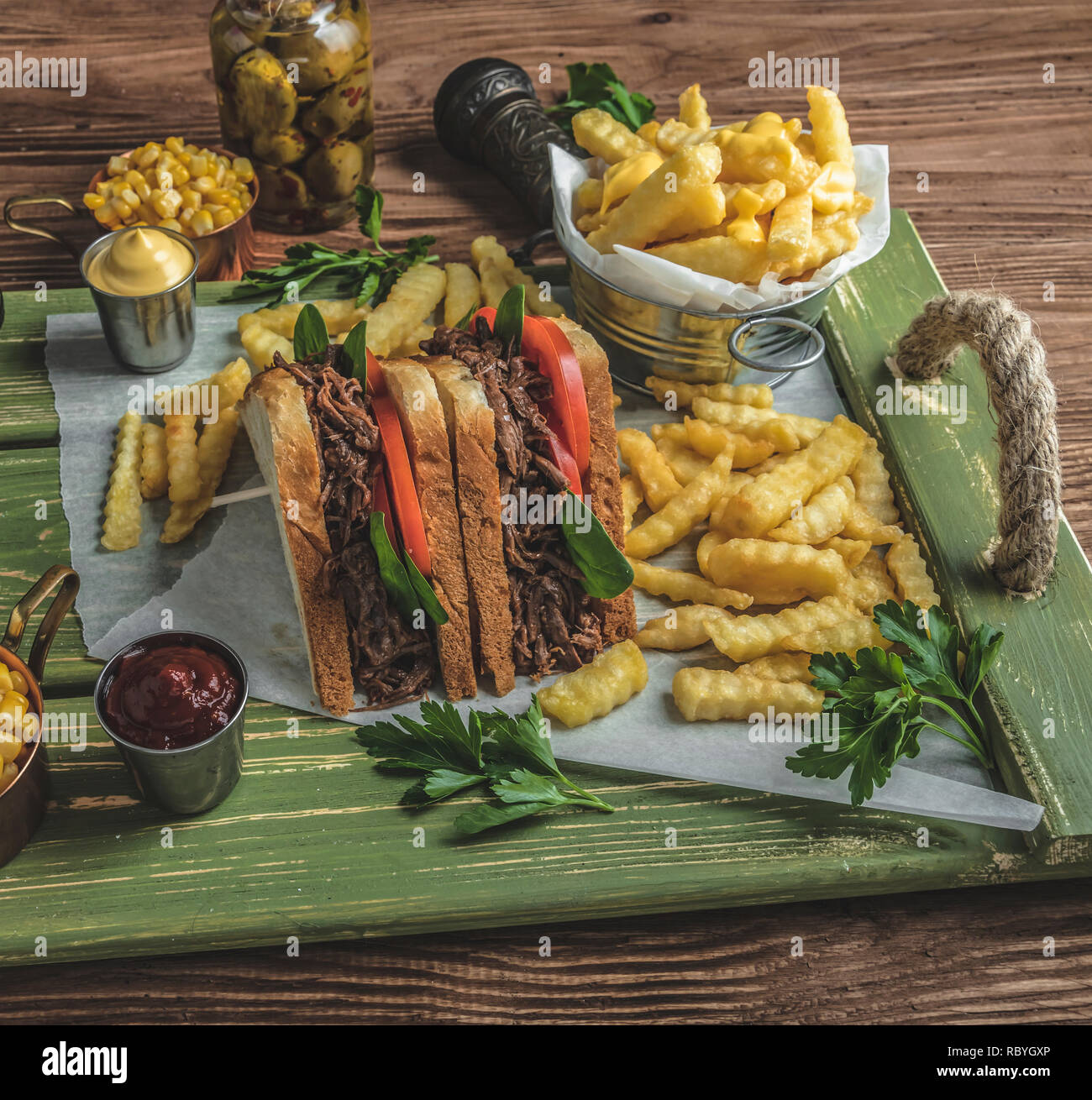 Hog roast sandwich hi-res stock photography and images - Alamy