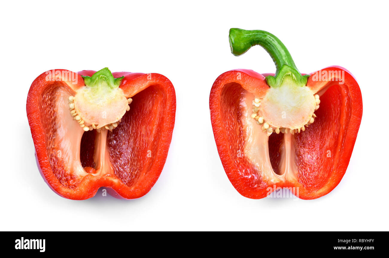 Red bell pepper, isolated on white background. Red Bell pepper, top ...