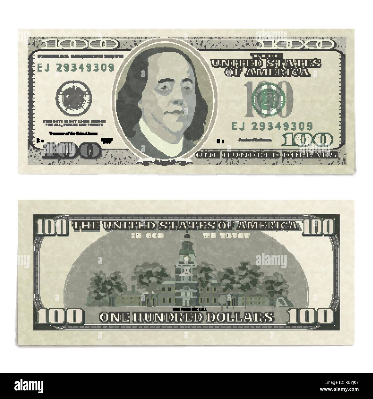 One Hundred Dollar Bill Front And Back