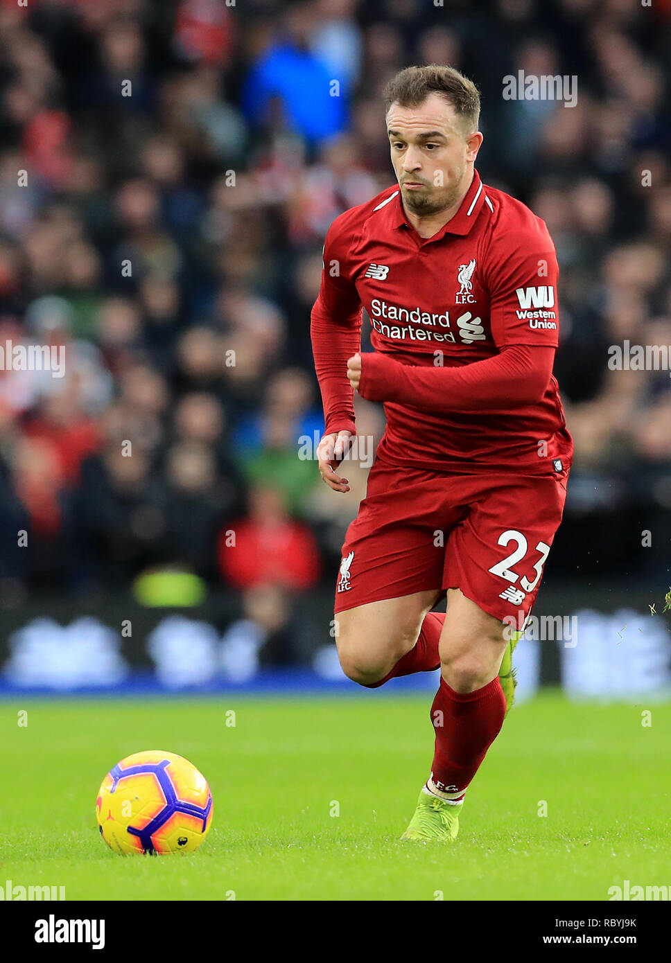 Liverpool's Xherdan Shaqiri during the Premier League match at the AMEX ...