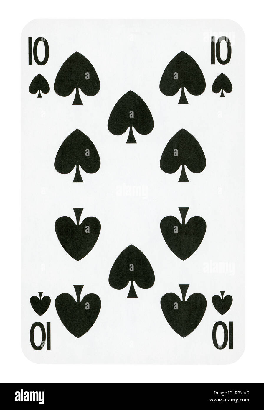 Ten of Spades playing card - isolated on white (clipping path included ...